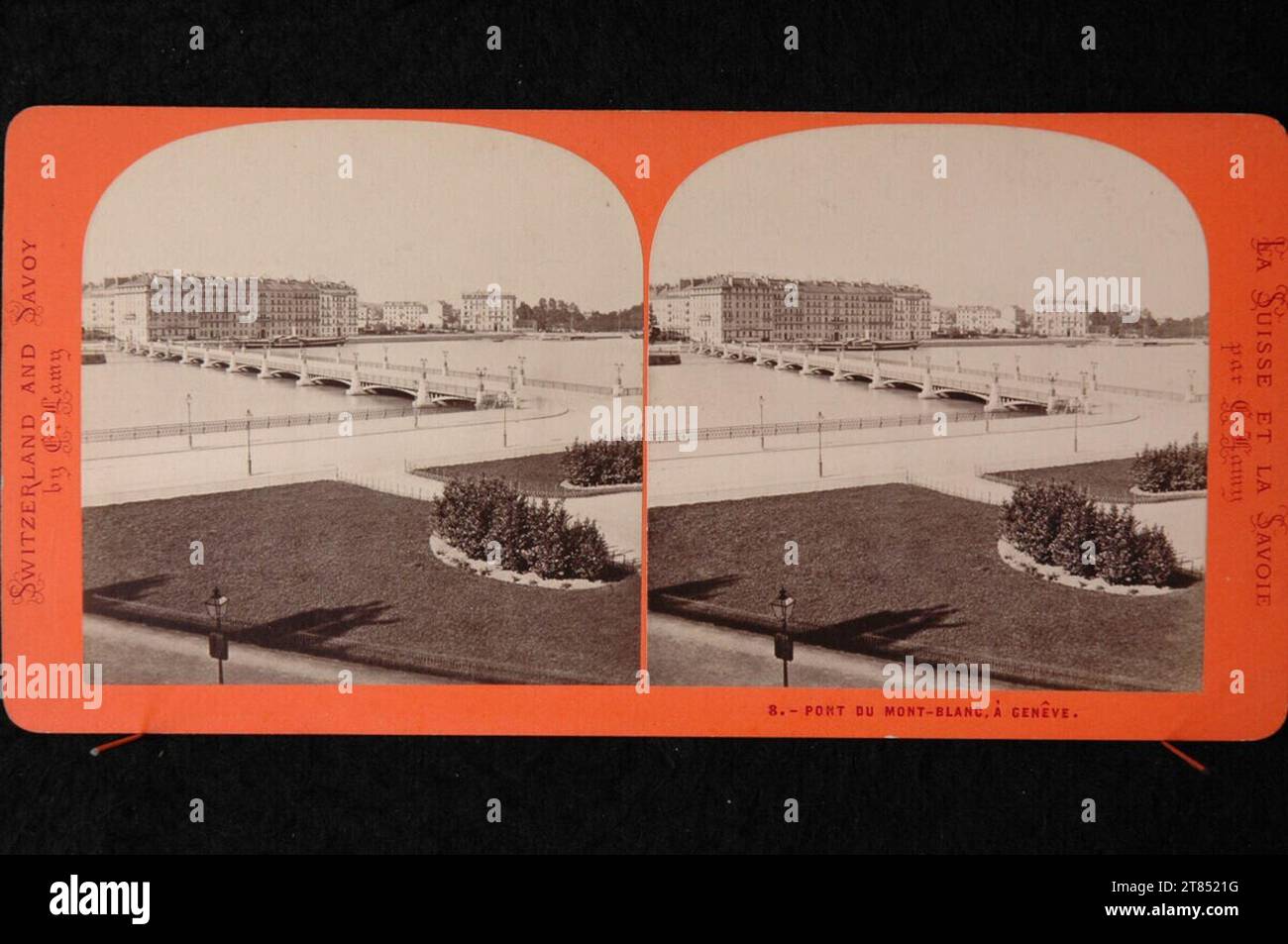 Pierre Eleonor Ernest Lamy Mont blanc bridge in Geneva. Albumin paper ...