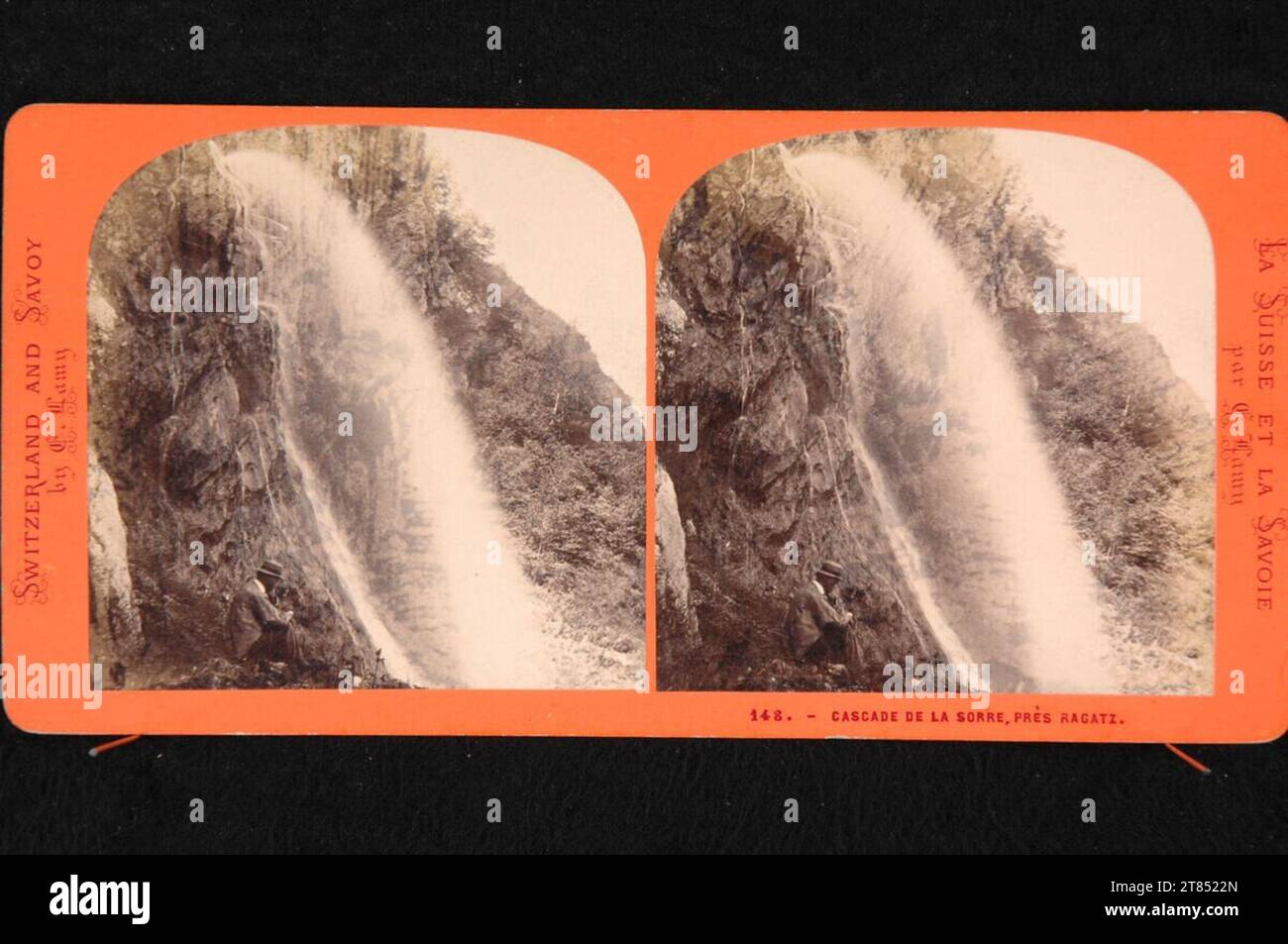 Pierre Eleonor Ernest Lamy Waterfall at Ragatz. Albumin paper, on the ...