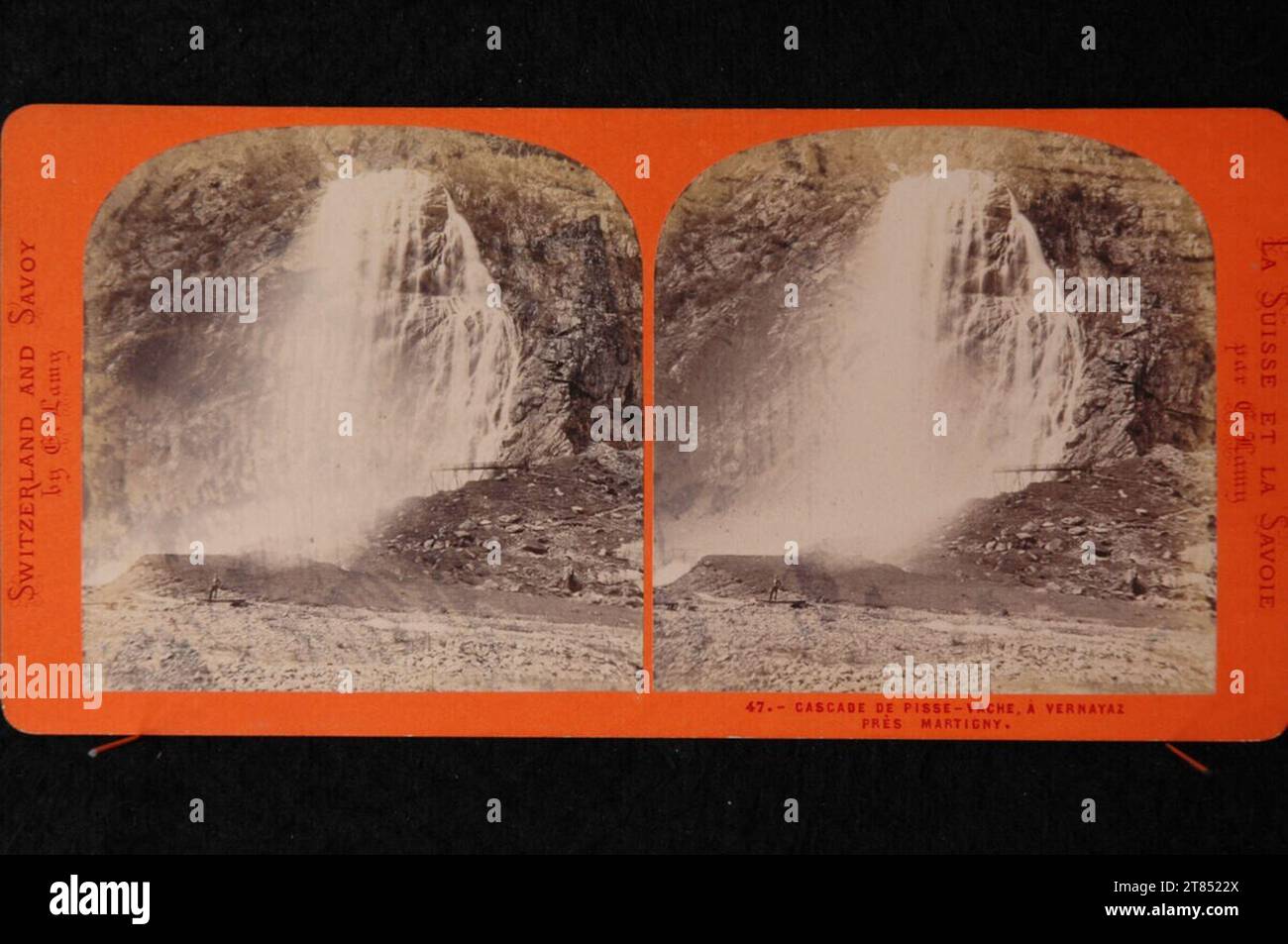 Pierre Eleonor Ernest Lamy Waterfall. Albumin paper, on the box box ...