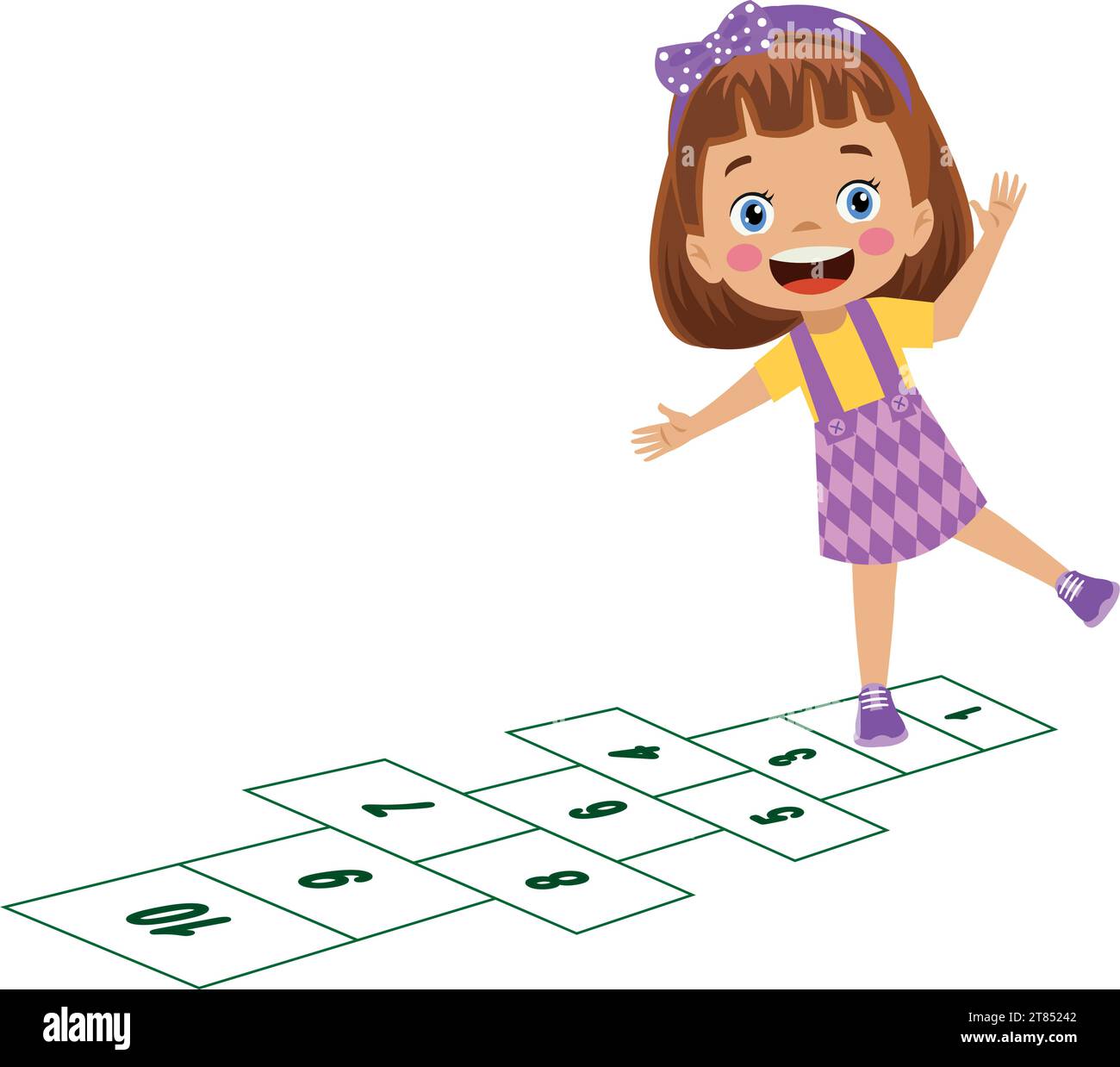 cute happy kids playing hopscotch Stock Vector Image & Art - Alamy