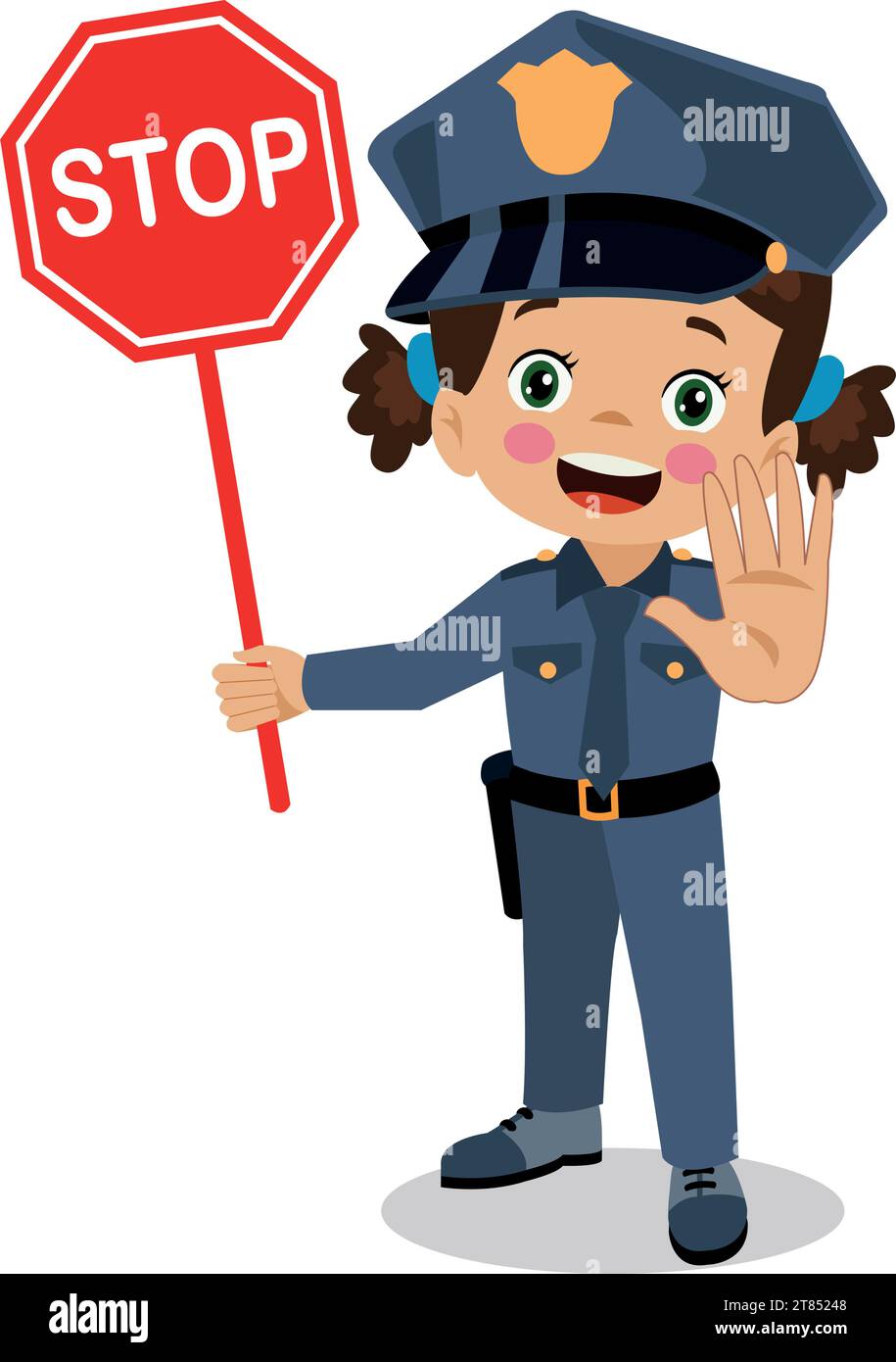 police officer making a stop sign Stock Vector Image & Art - Alamy