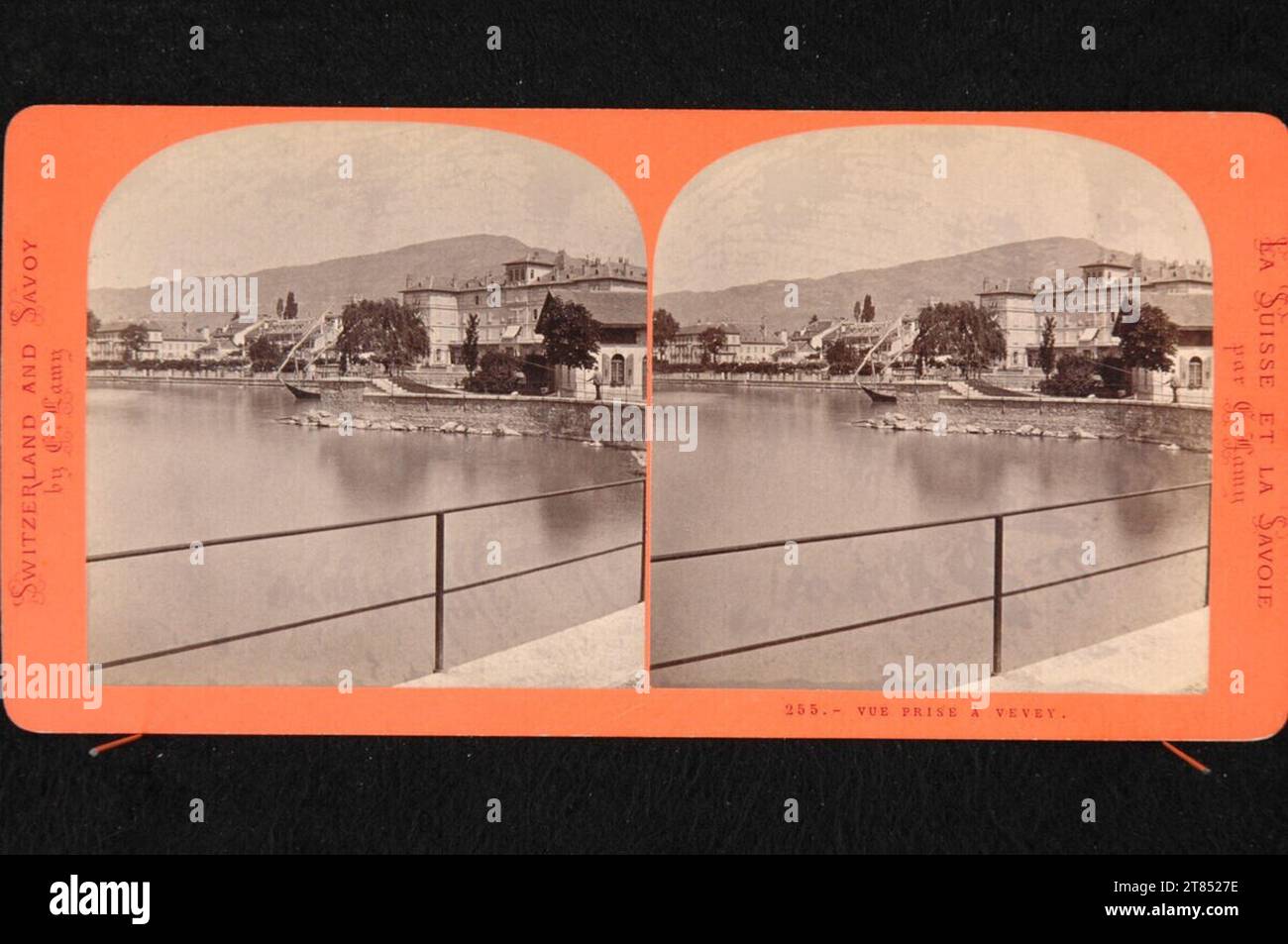 Pierre Eleonor Ernest Lamy View of Vevey. Albumin paper, on the box box ...