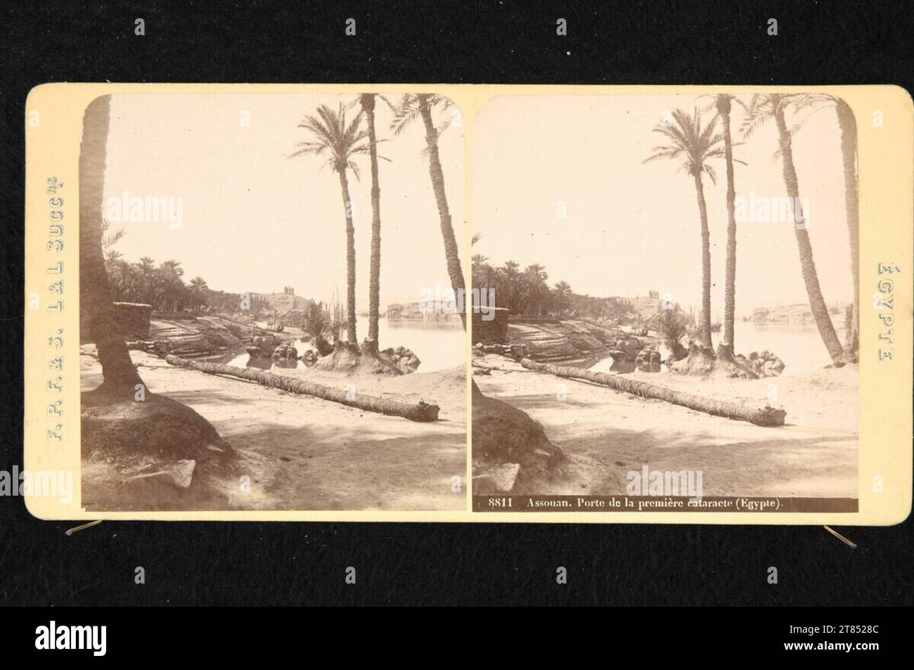 Léon & Lévy Asuan, gate to the 1st cataract. Albumin paper, on the box ...