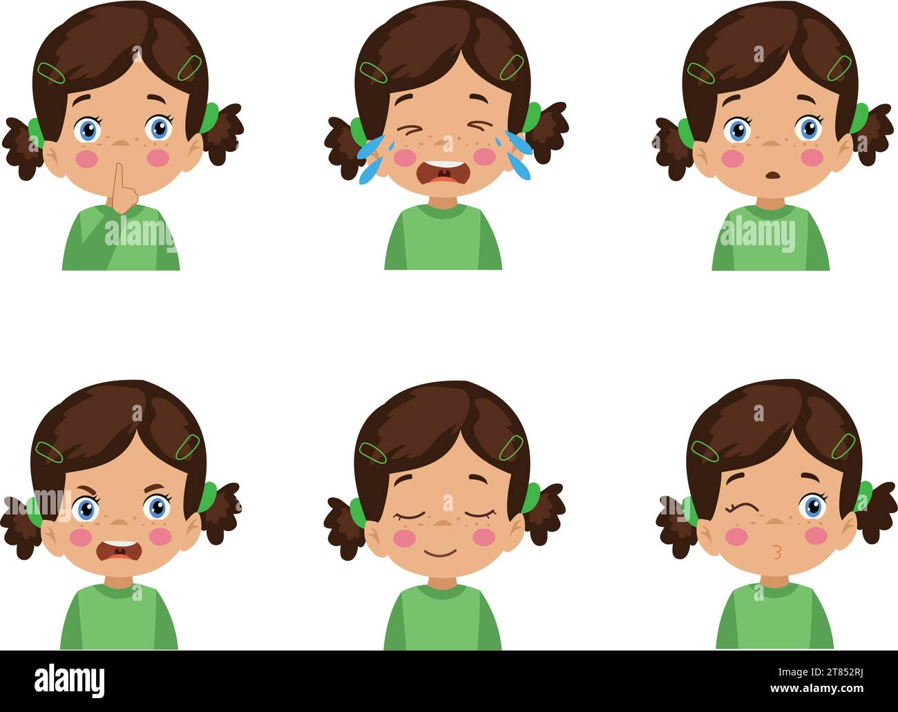cute kid face expression emoji emoticon set Stock Vector Image & Art ...