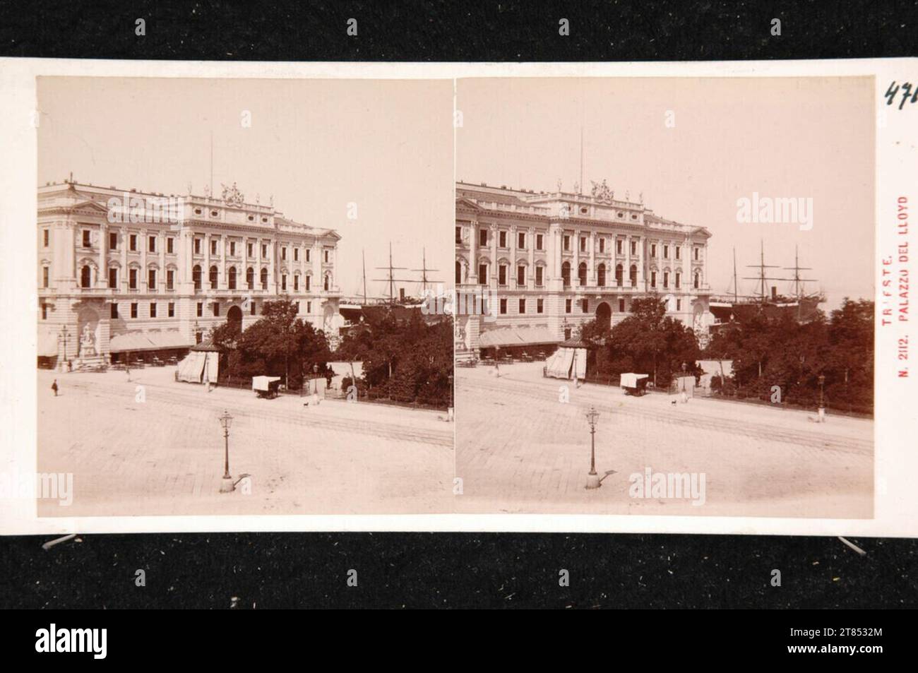 Alois Beer (ab 1883) Palazzo del Lloyd in Triest. Albumin paper, on the ...
