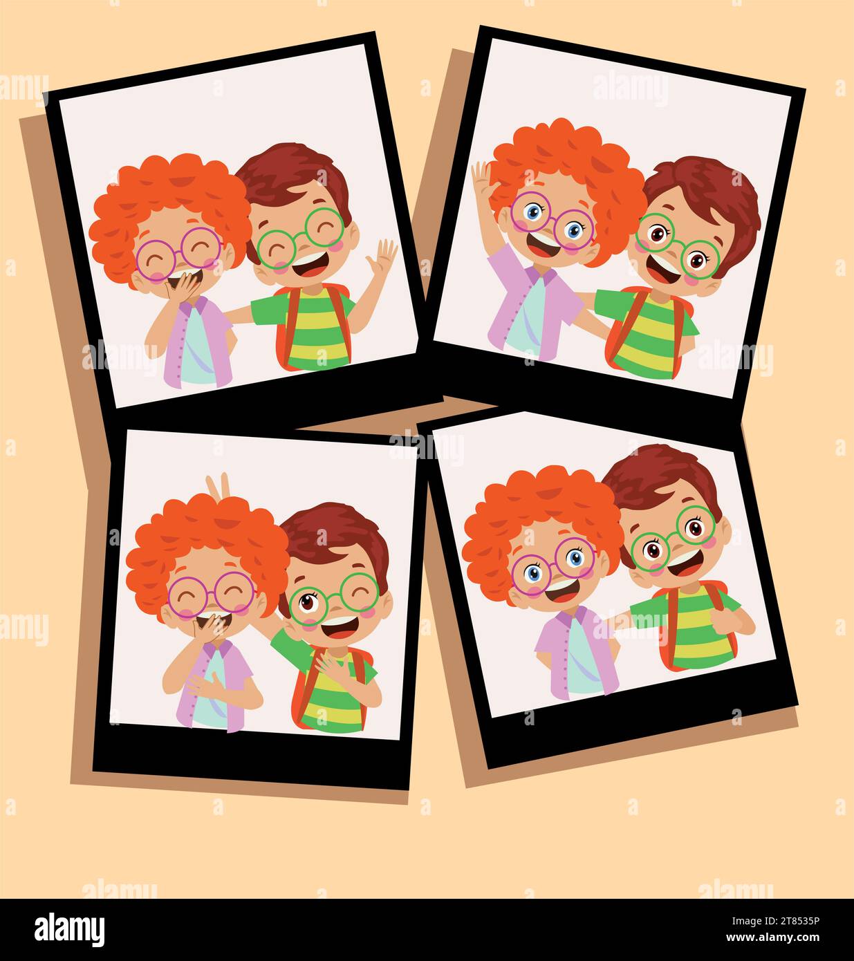 best friend photo series different photo moments of two friends Stock ...