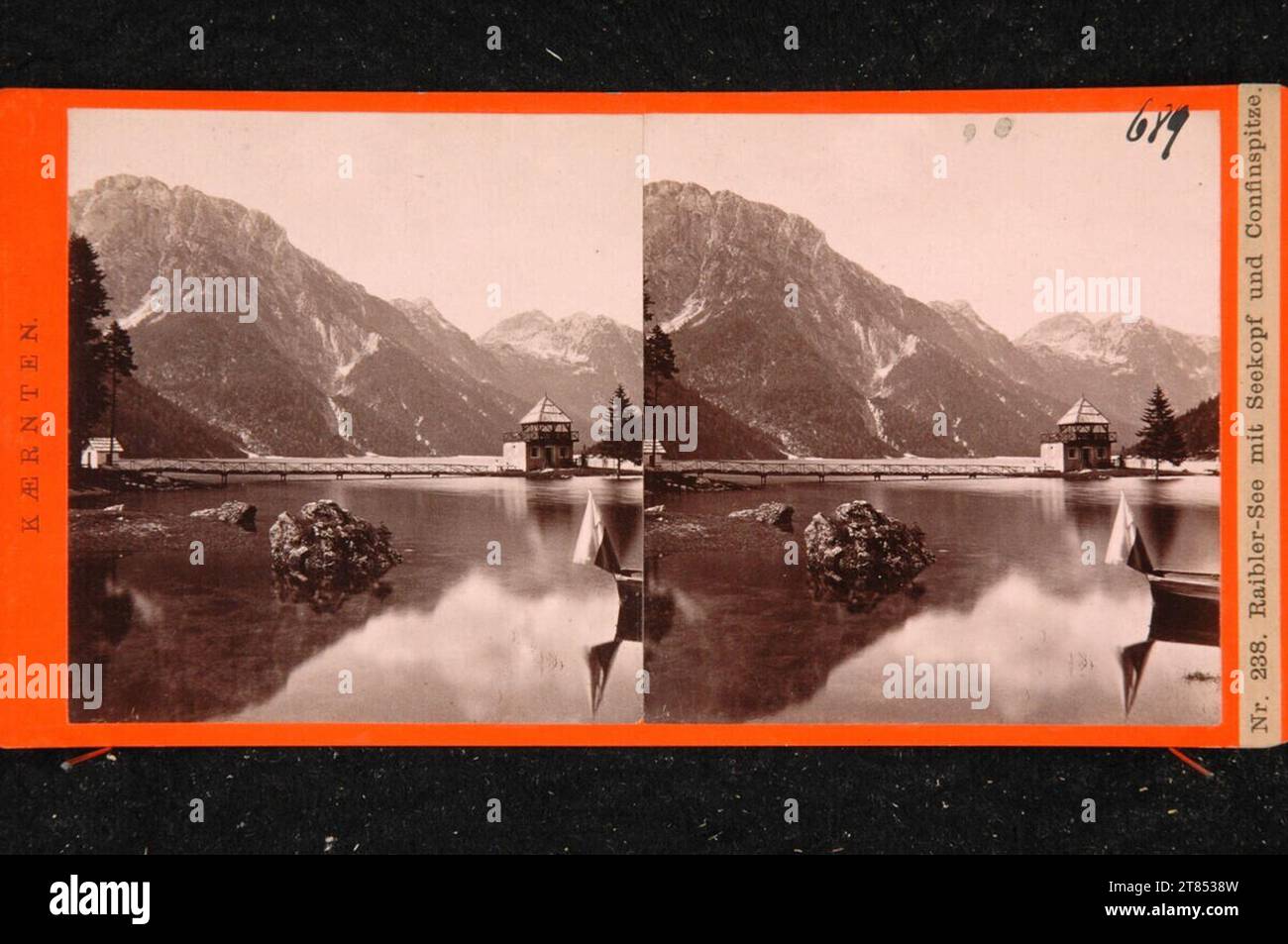 Alois Beer (ab 1883) Carinthia, Lake Raibler with a lake head and ...