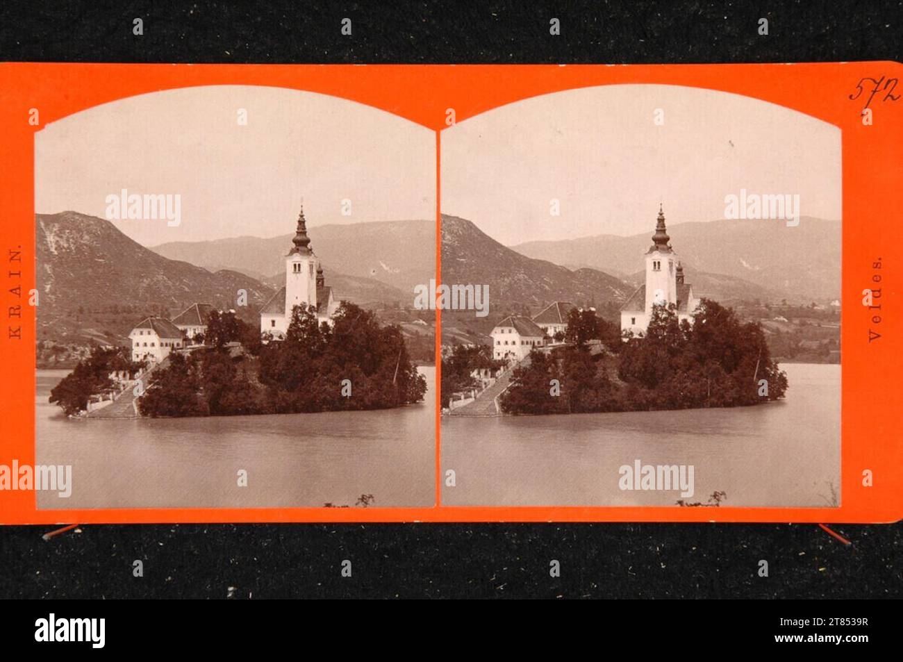 Alois Beer (ab 1883) Krain, Veldes AM Bled-Ssee. Albumin paper, on the ...