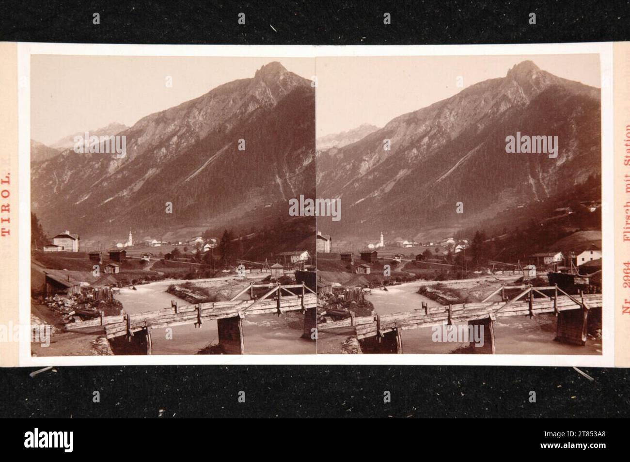 Alois Beer (ab 1883) Flirsch with station in Tyrol. Albumin paper, on ...