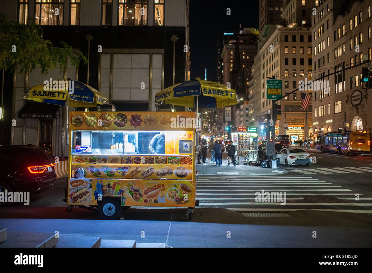 Fast food store on the street of Time Square in New York Stock Photo ...