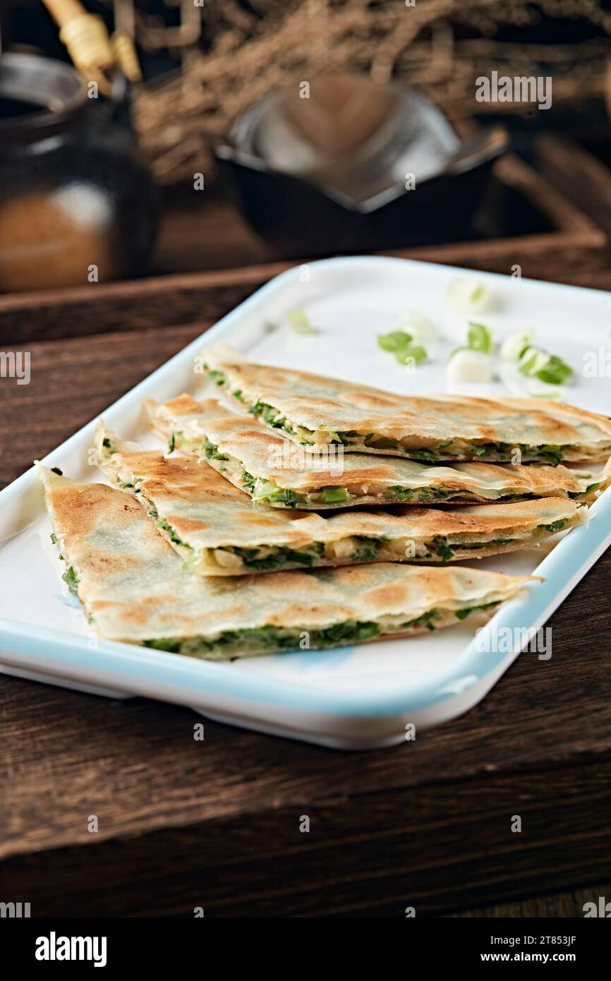 Chinese chive pancake ，chinese food Stock Photo - Alamy