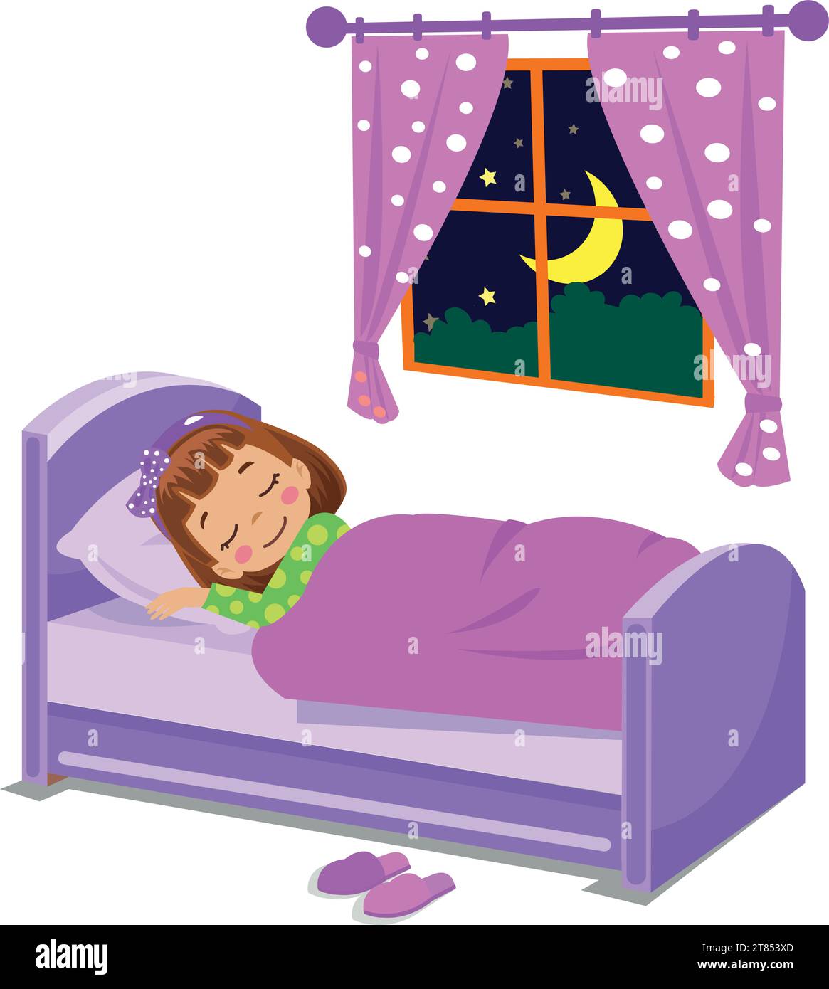 cute boy sleeping at night Stock Vector Image & Art - Alamy