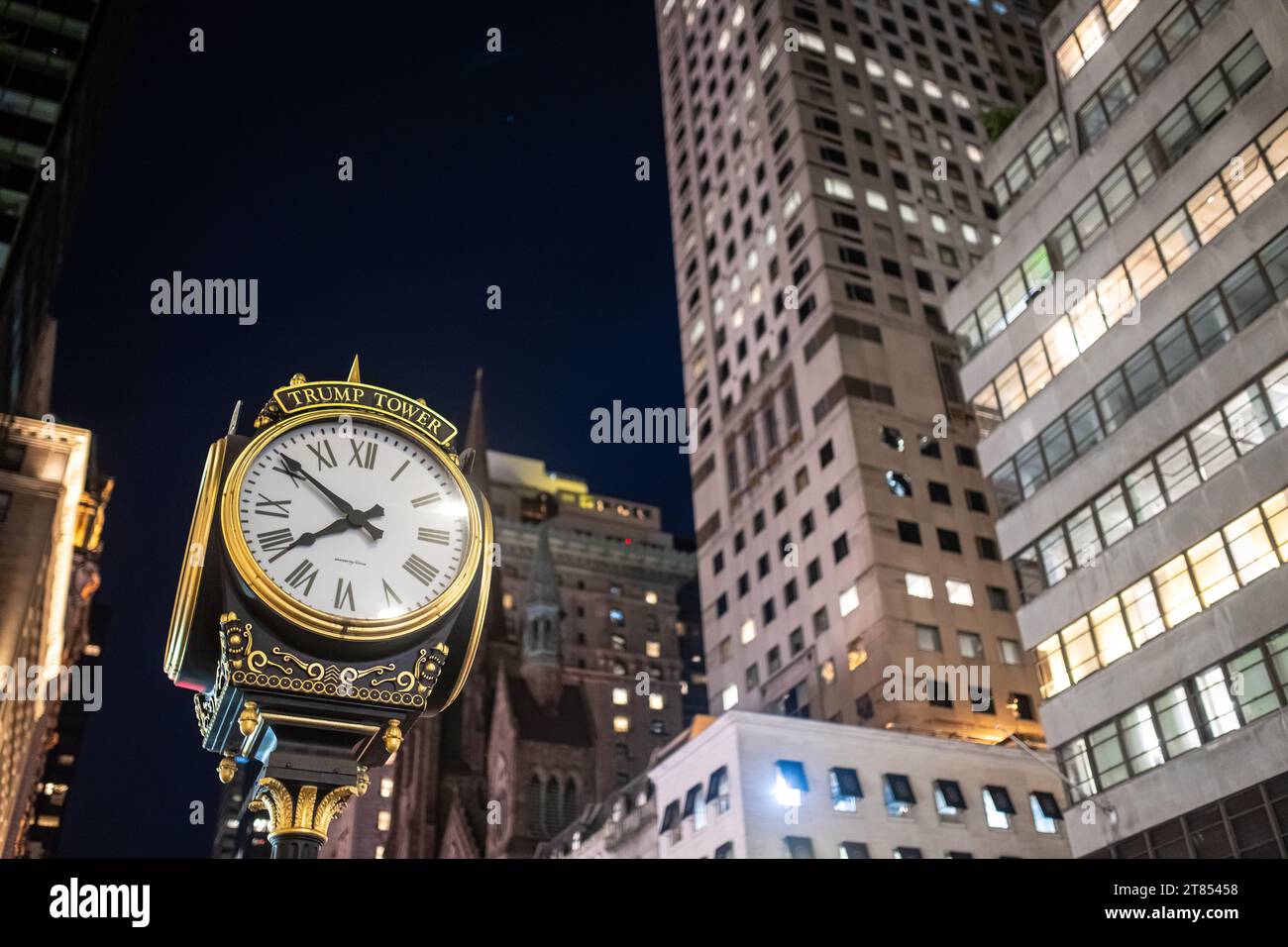 Trump Tower clock in New York Stock Photo - Alamy