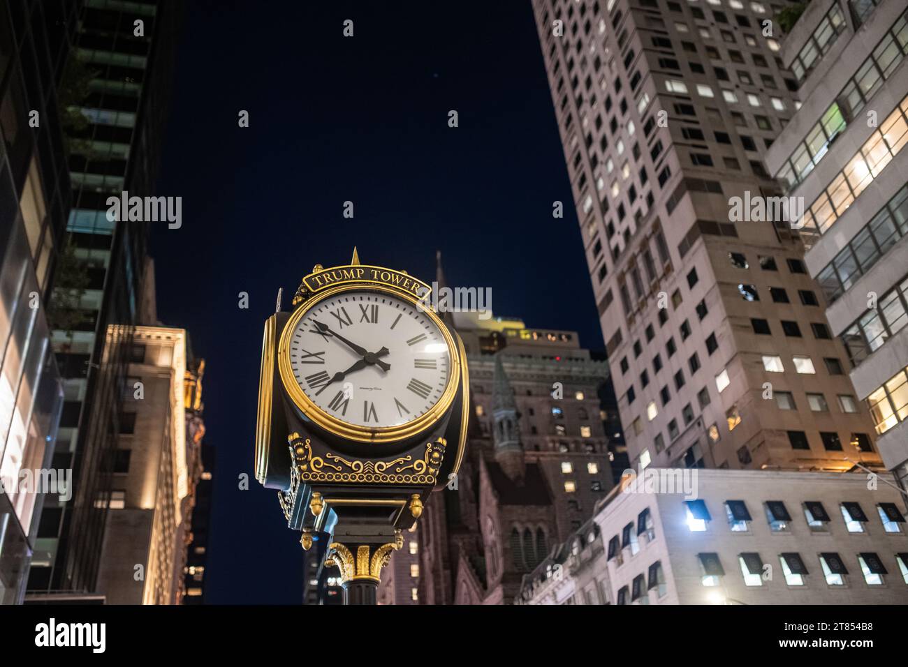 Trump Tower clock in New York Stock Photo - Alamy
