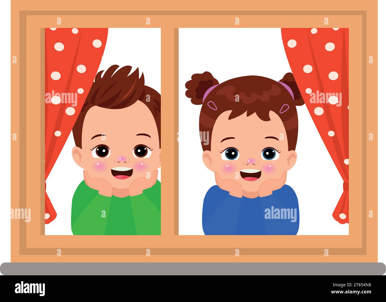 Little boy looking out of the window Stock Vector Image & Art - Alamy