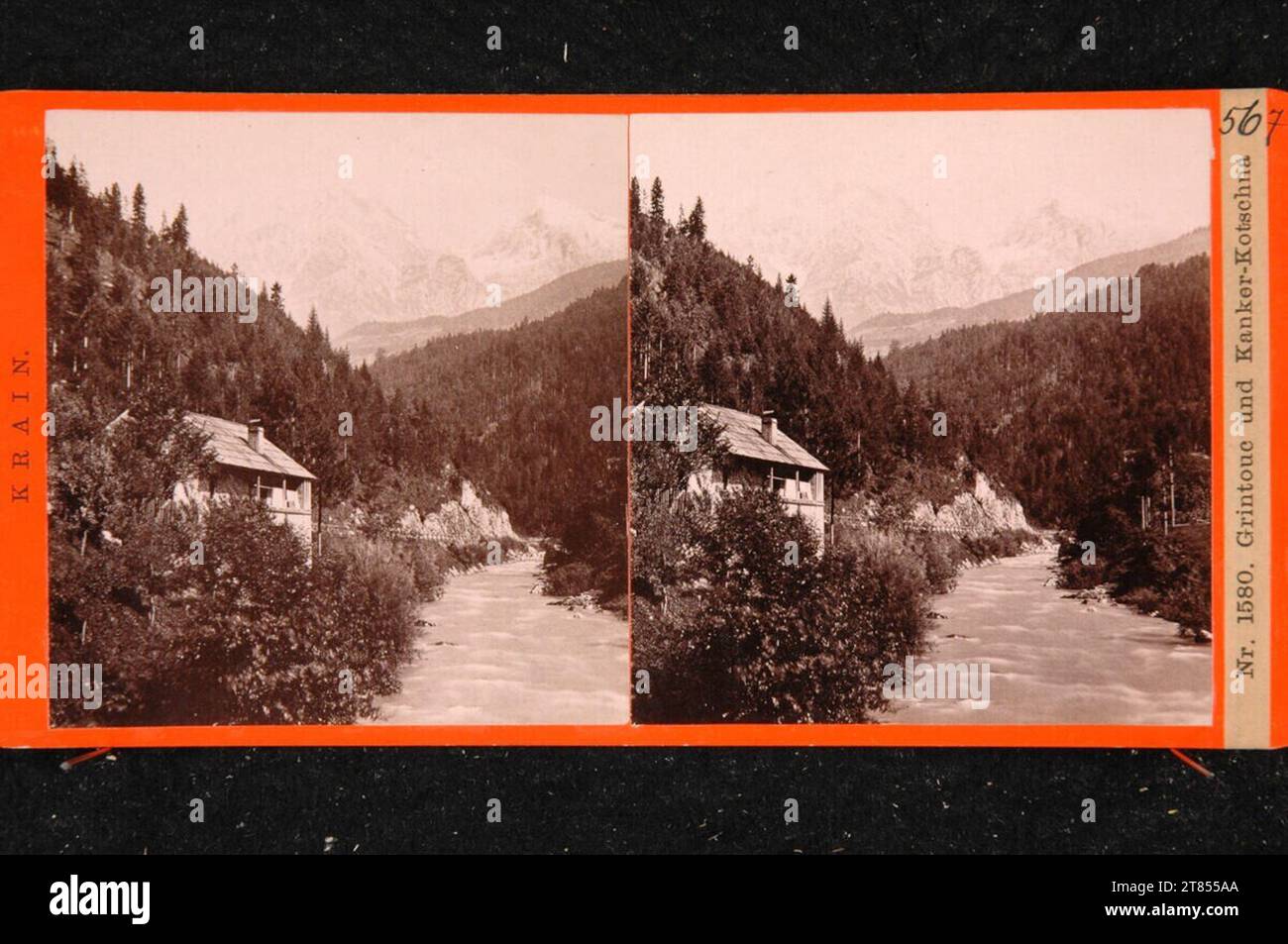 Alois Beer (ab 1883) Krain, Grintouc and Kanker-Kotschna. Albumin paper ...