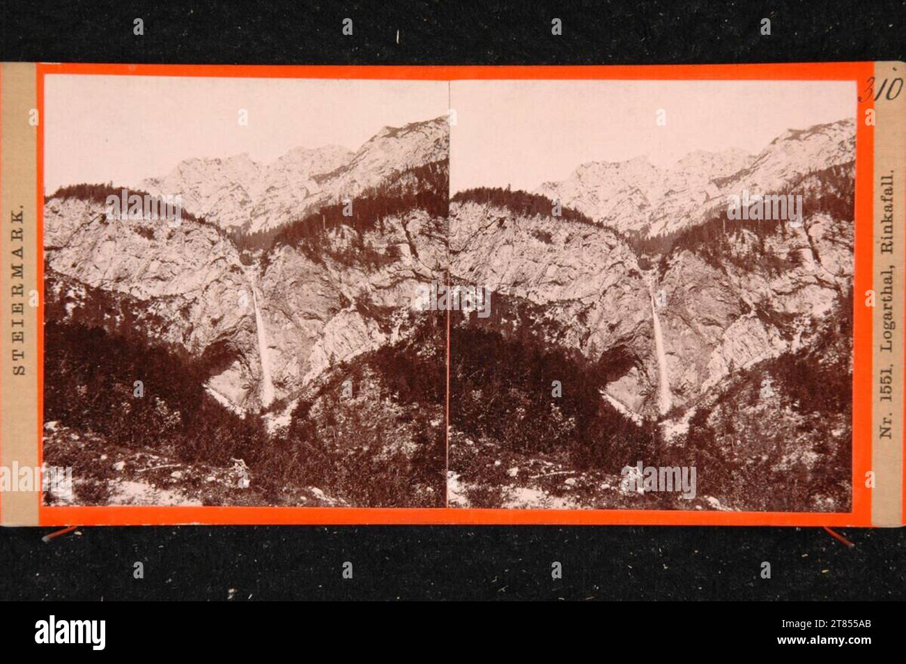 Alois Beer (ab 1883) Steiermark, Logarthal, Rinkafall. Albumin paper ...