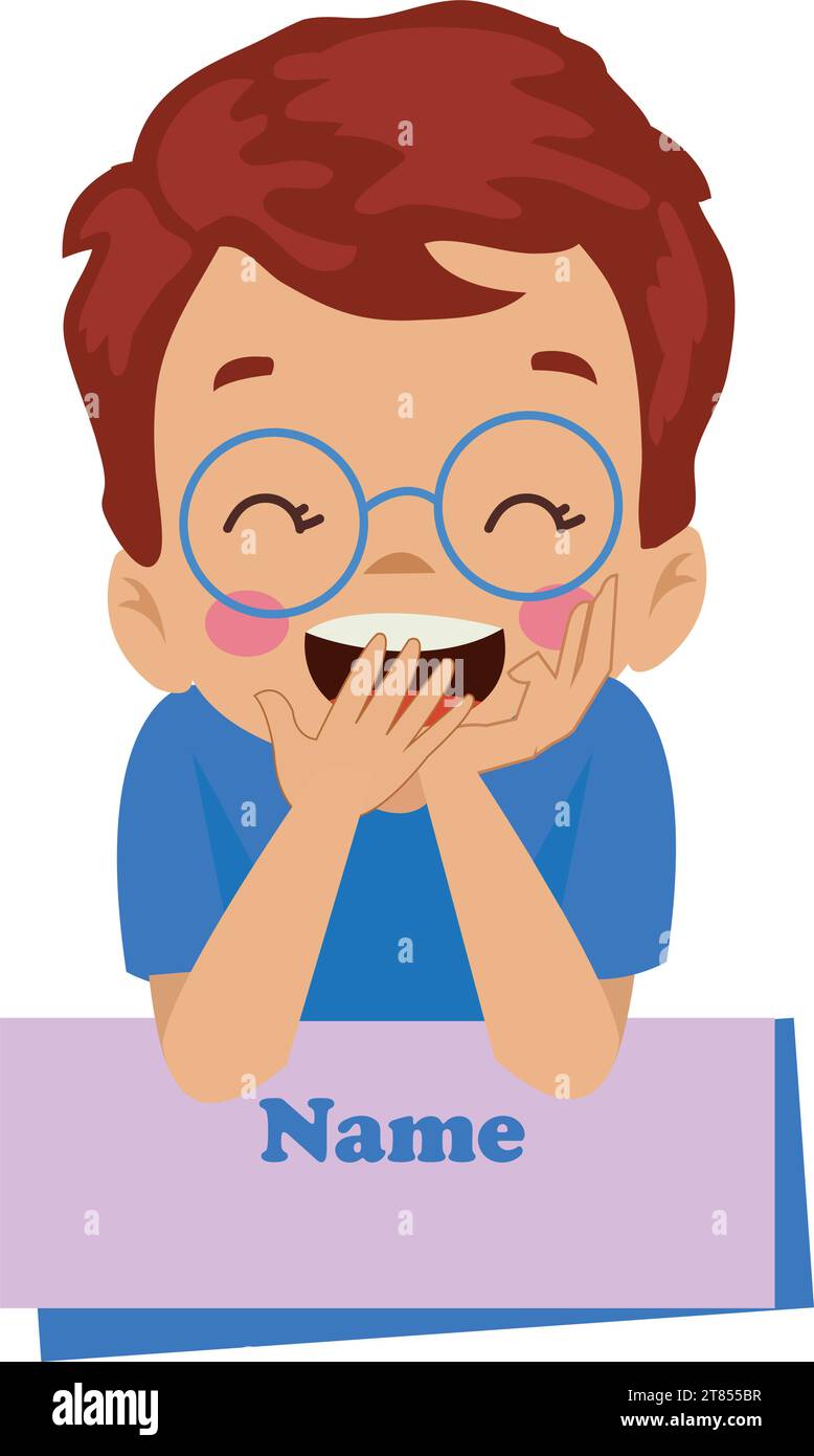 name writing card and cute boy Stock Vector Image & Art - Alamy