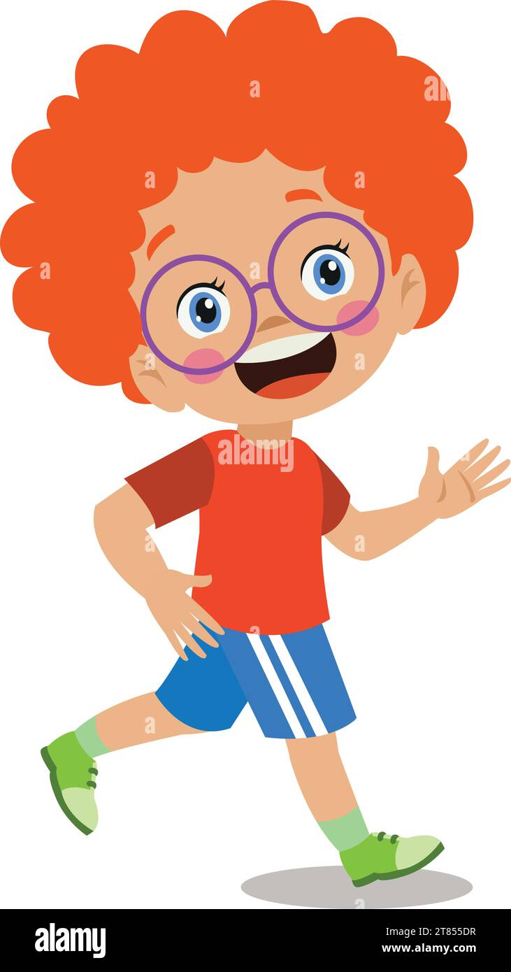 cute happy little boy jogging Stock Vector Image & Art - Alamy
