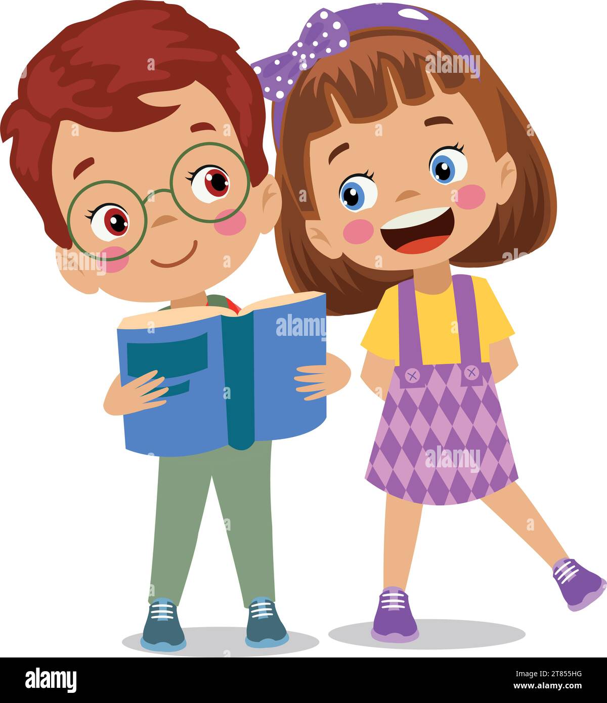 cute little kids reading books Stock Vector Image & Art - Alamy