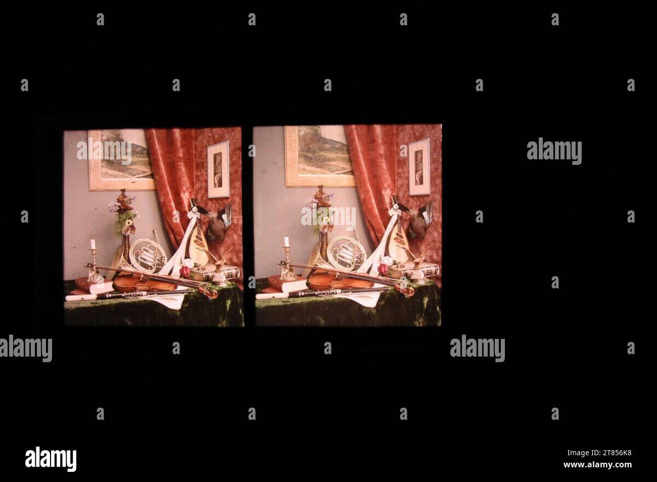 Arthur von Hübl Still life with musical instruments. Autochrom ...