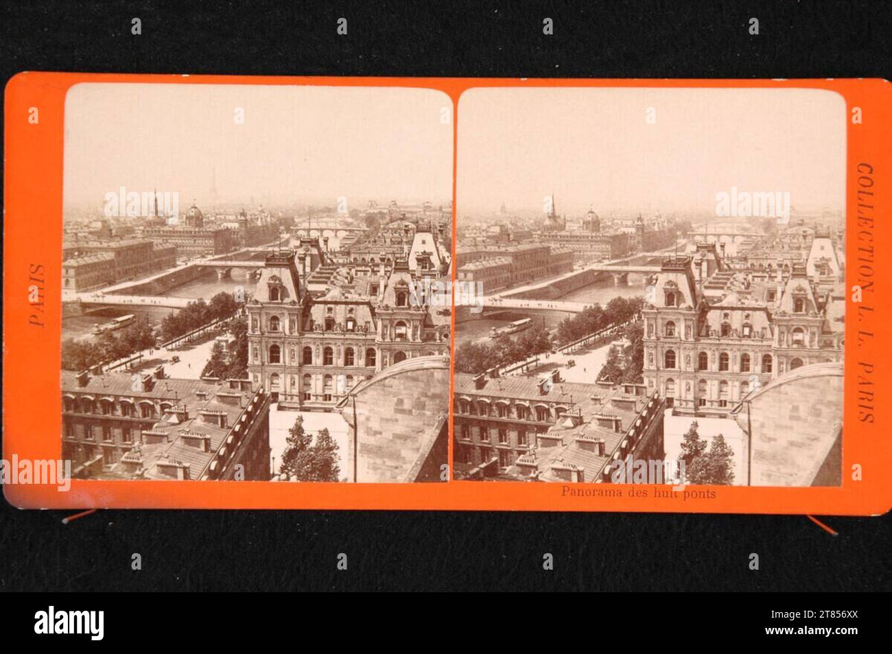 Léon & Lévy Paris, Huit Ponts panorama (the eight bridges). Albumin ...