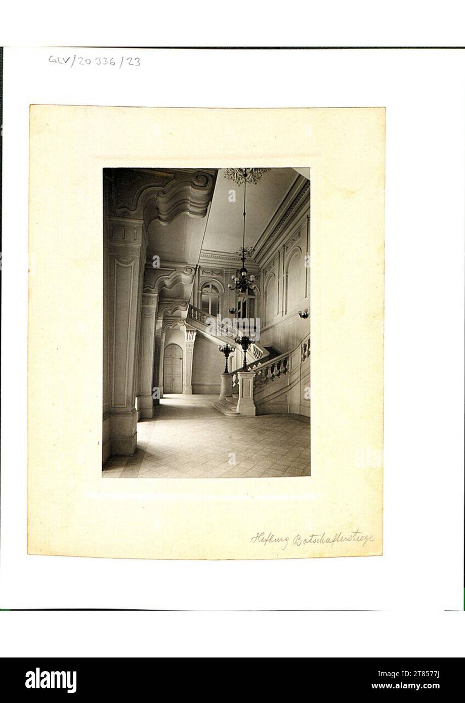 Heinrich Kessler Ambassador staircase in the Vienna Hofburg. Silver ...
