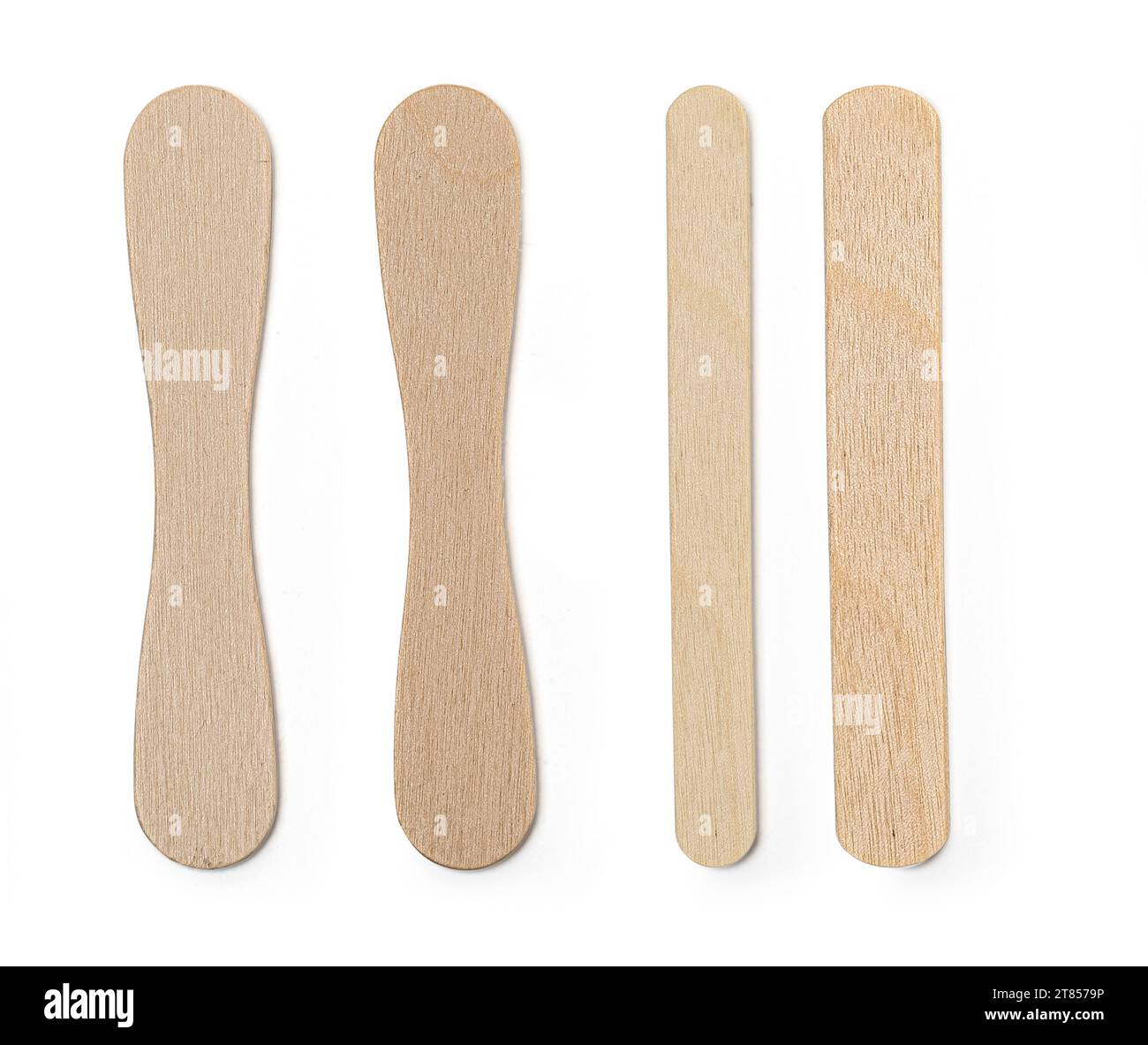Ice cream wooden sticks. Isolated on white background with clipping ...
