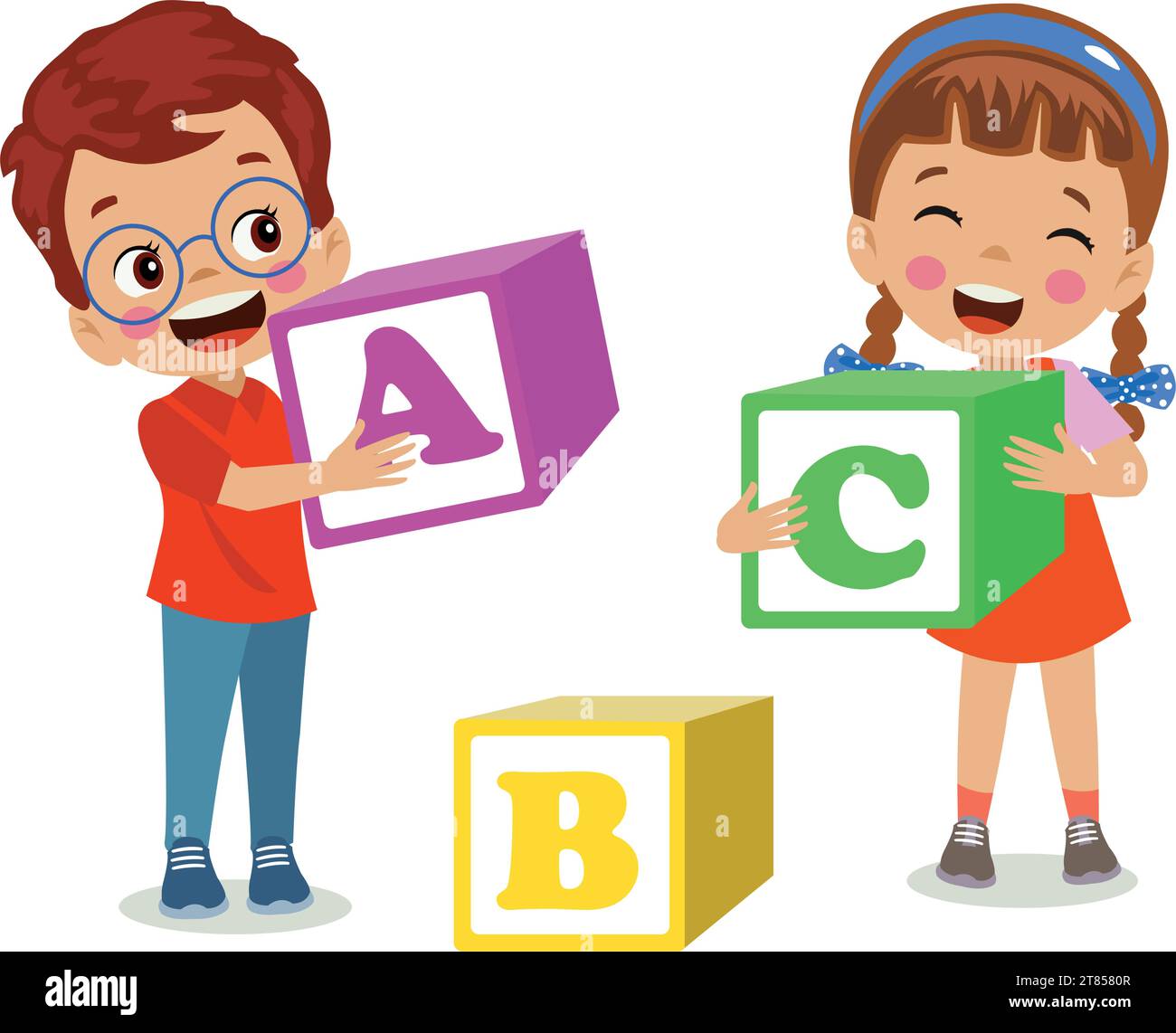 Kids on block boy Stock Vector Images - Alamy