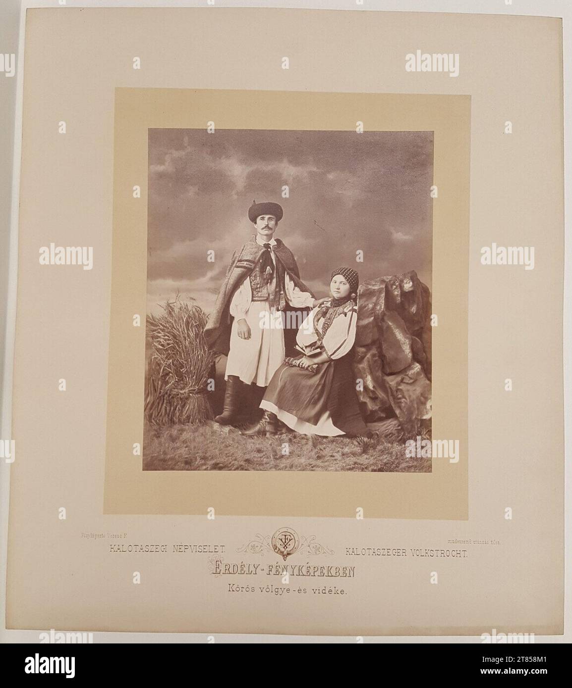 Ferenc Veress Couple in Kalotaszeger Volkstracht. Albumin paper, from ...