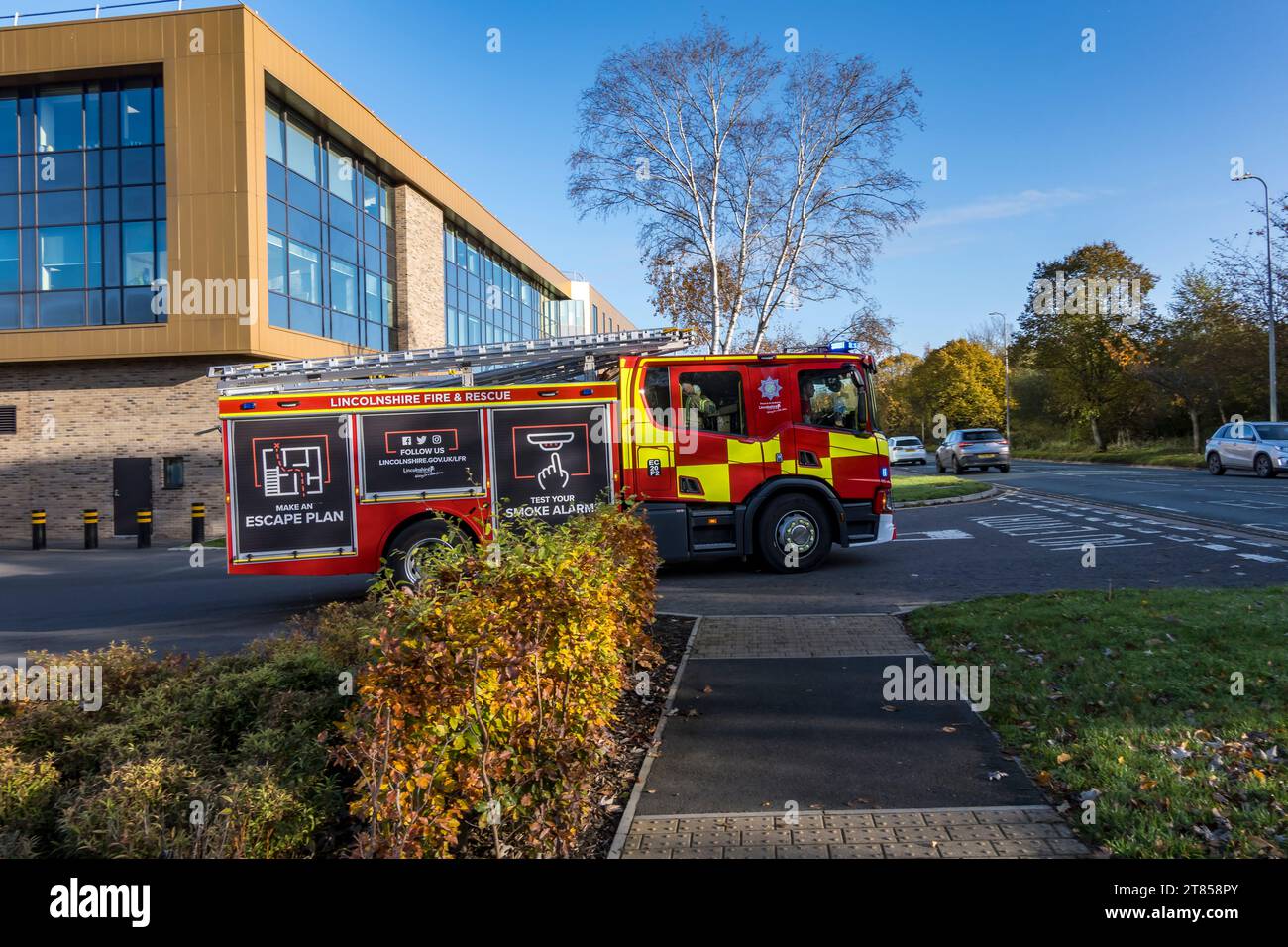Fire engine leaving fire station on blue light callout, South Park ...
