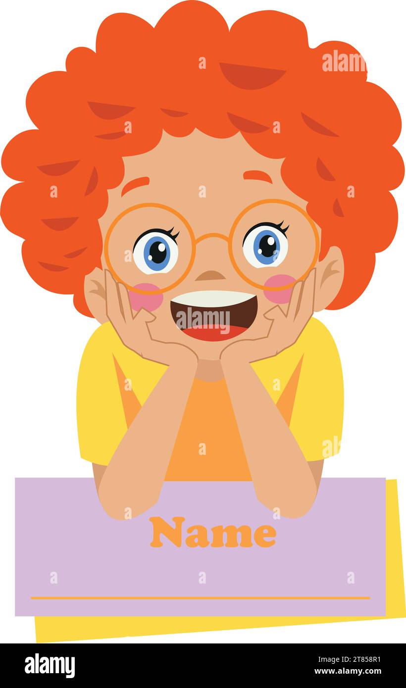 name writing card and cute boy Stock Vector Image & Art - Alamy