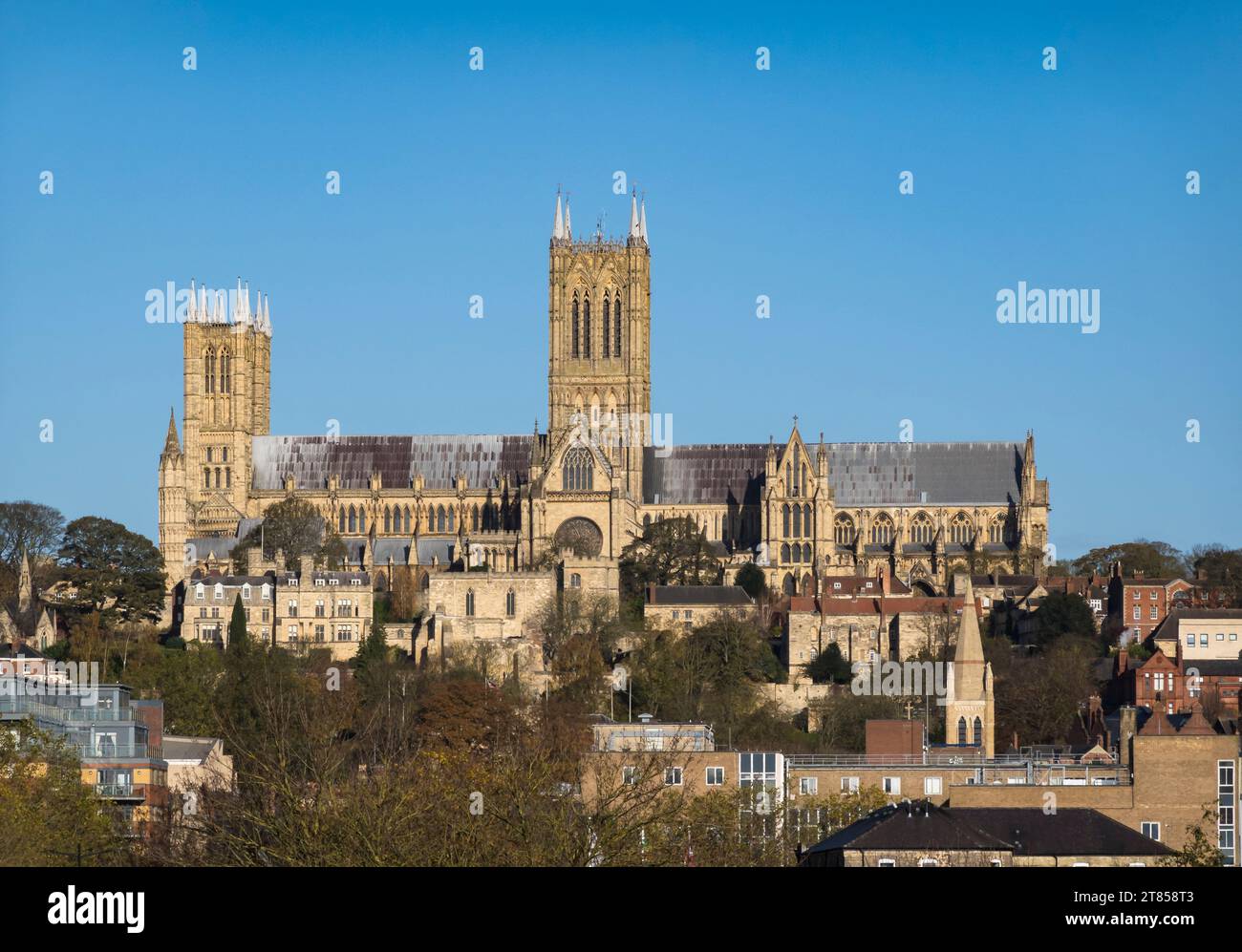Lincoln cathedral from Pelham Bridge, Lincoln City, Lincolnshire ...