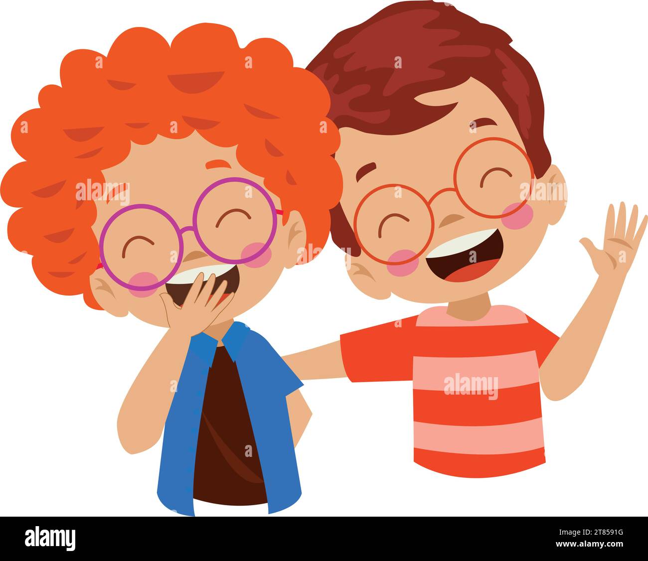 cute sincere happy friend kids Stock Vector Image & Art - Alamy
