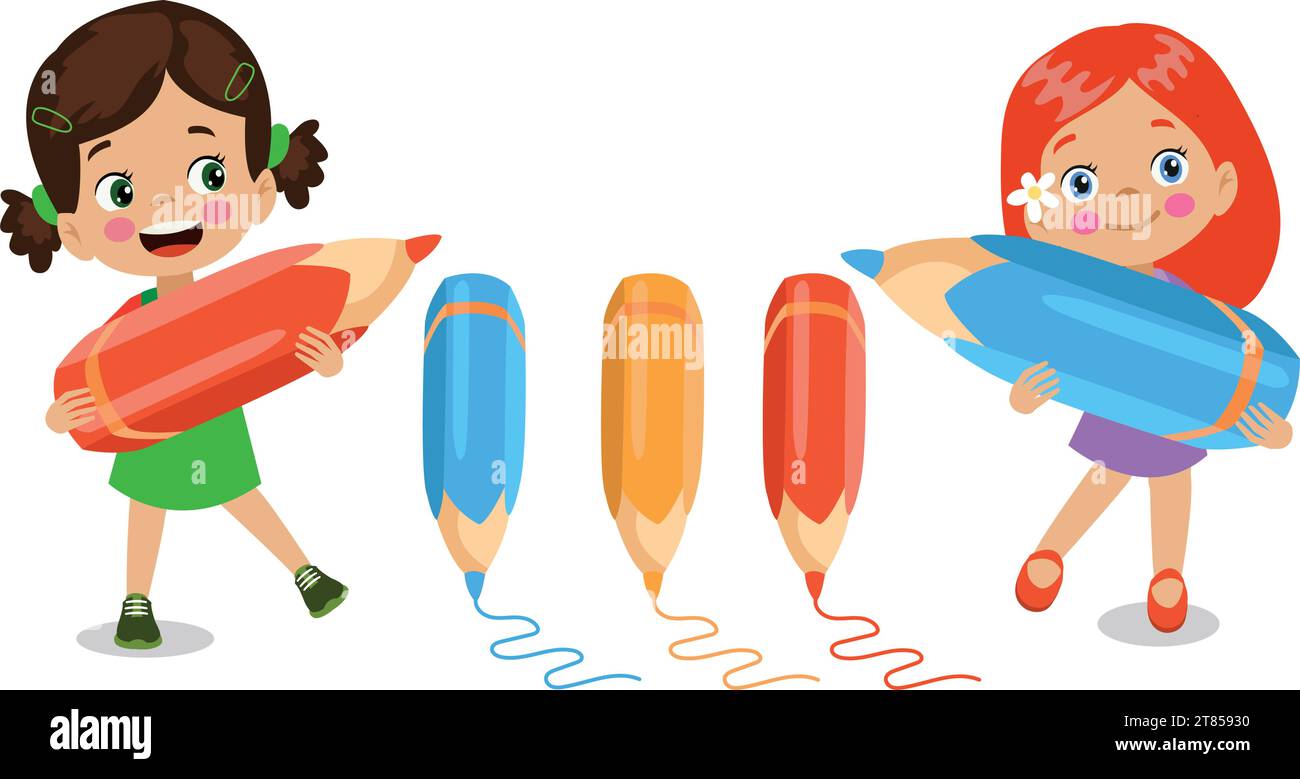 Childrens crayon writing hi-res stock photography and images - Alamy