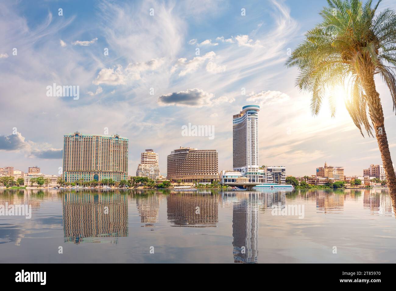 Center of Cairo on the Nile, oasis look photo of Egypt Stock Photo - Alamy
