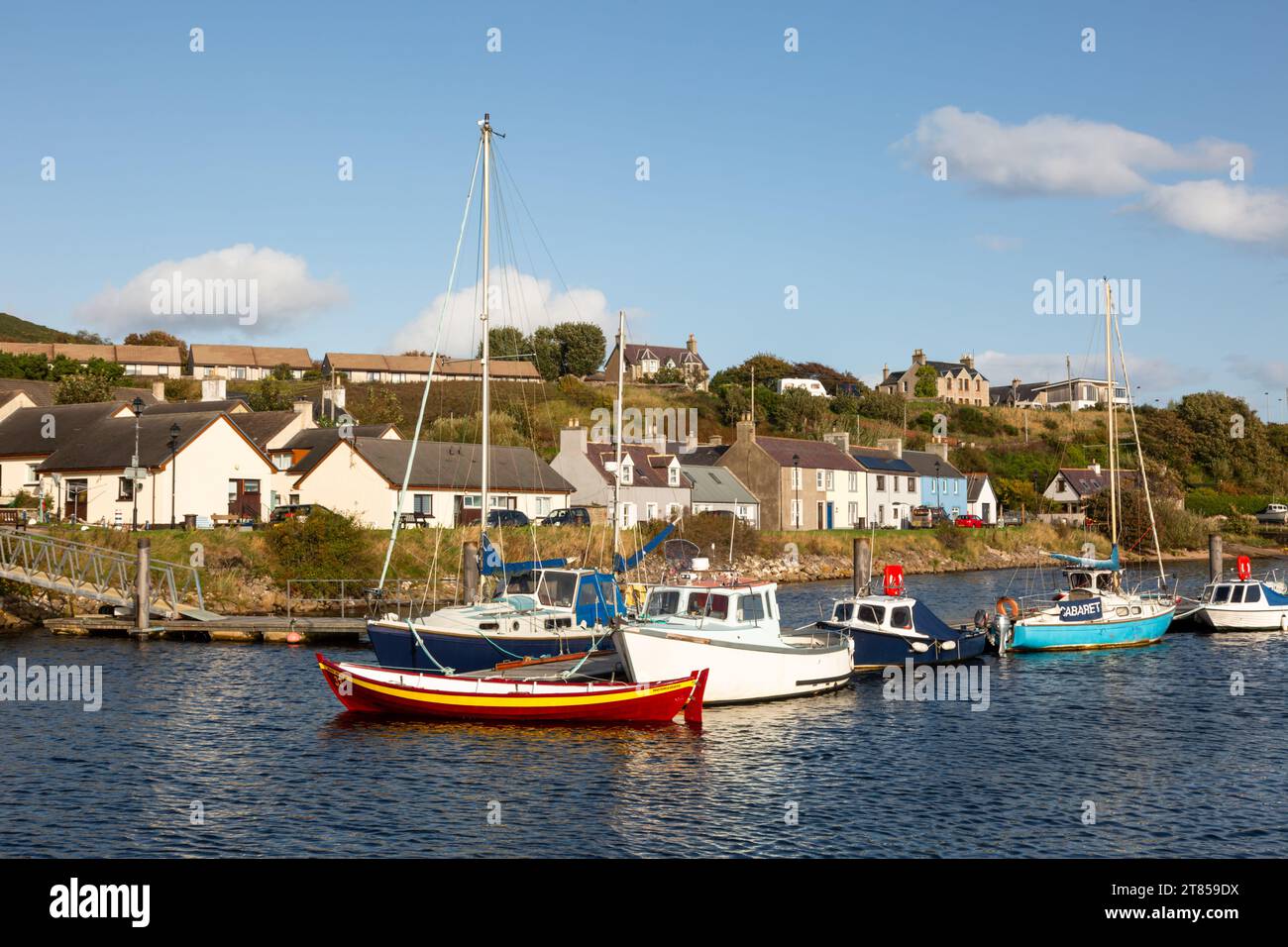 Helmsdale fishing port at the estuary of the River Helmsdale. It was ...