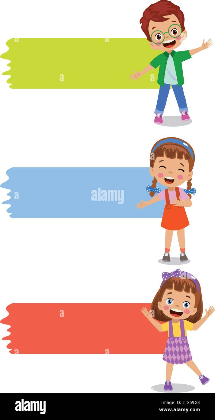 cute kids and colorful benners Stock Vector Image & Art - Alamy