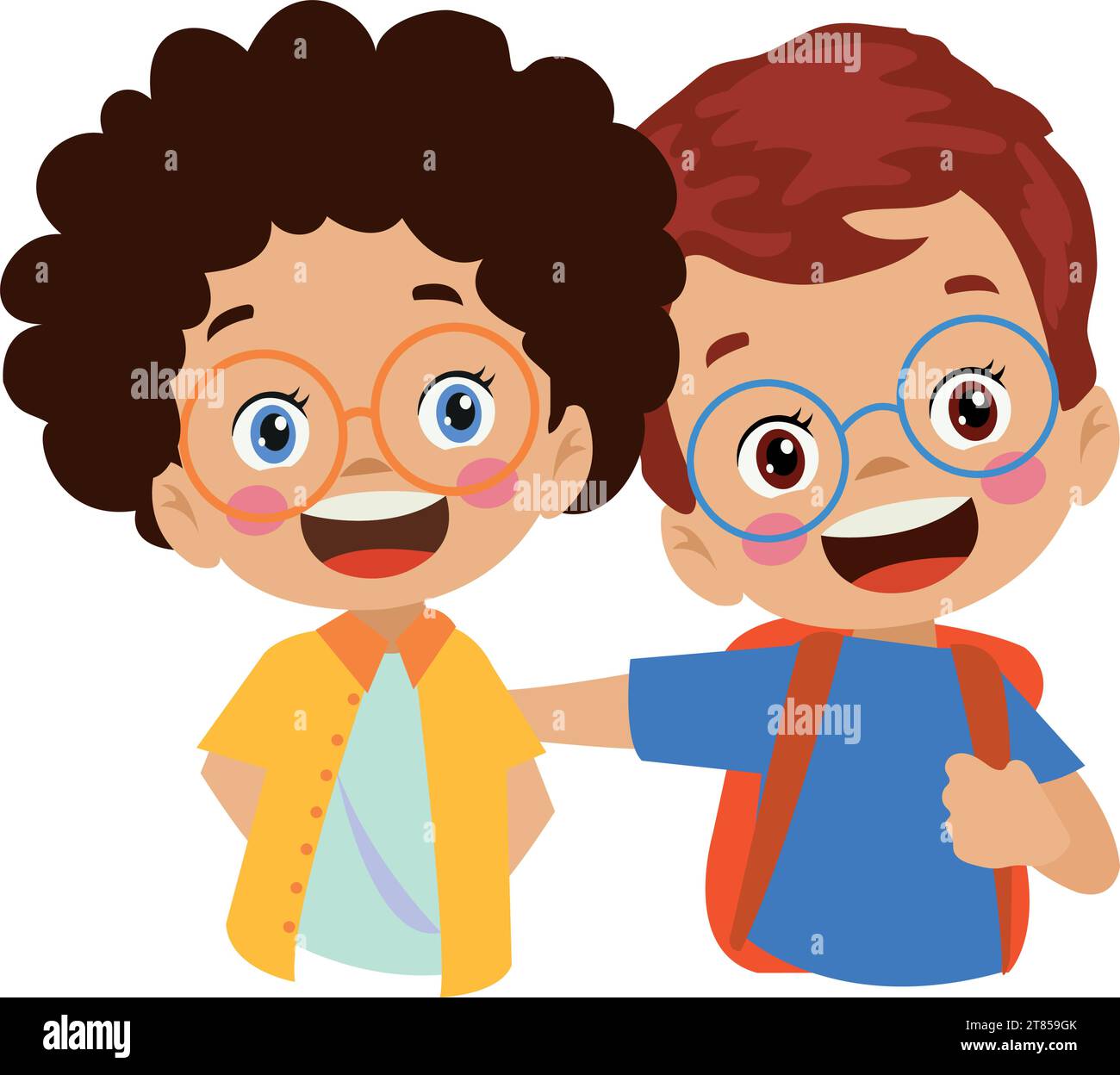 cute sincere happy friend kids Stock Vector Image & Art - Alamy