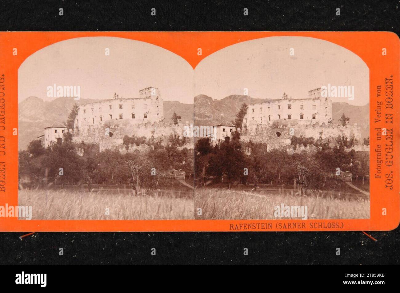 Josef Gugler Rafenstein castle ruins (Sarner Castle). Albumin paper, on ...