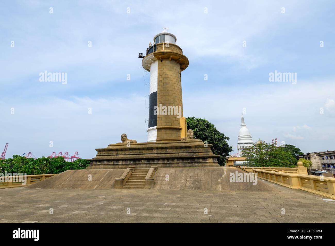 Colombo Lighthouse in close to the port in Colombo, Sri Lanka. Port of ...
