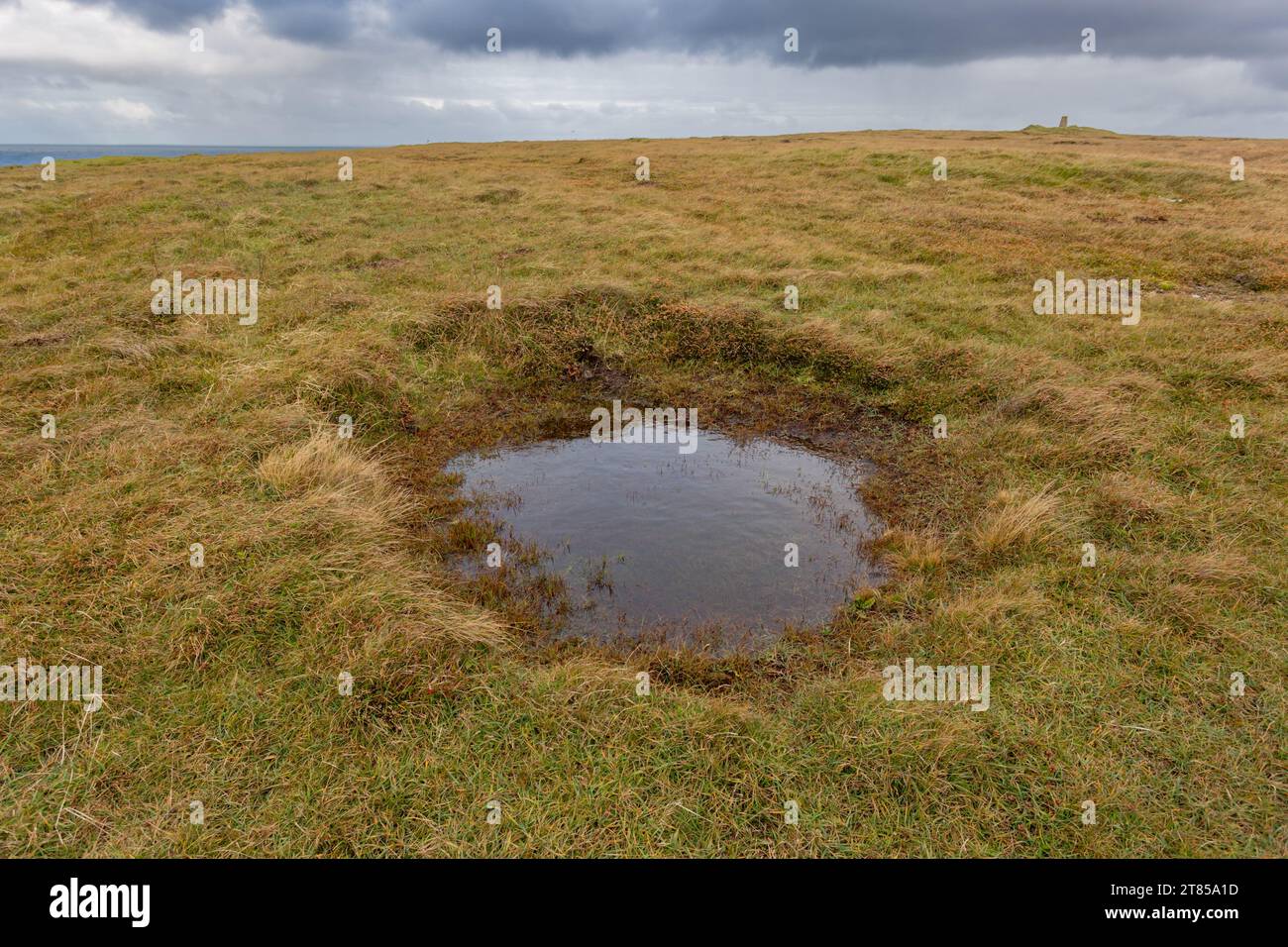 Shell holes on Papa Westray, Orkney, made by British artillery practice ...