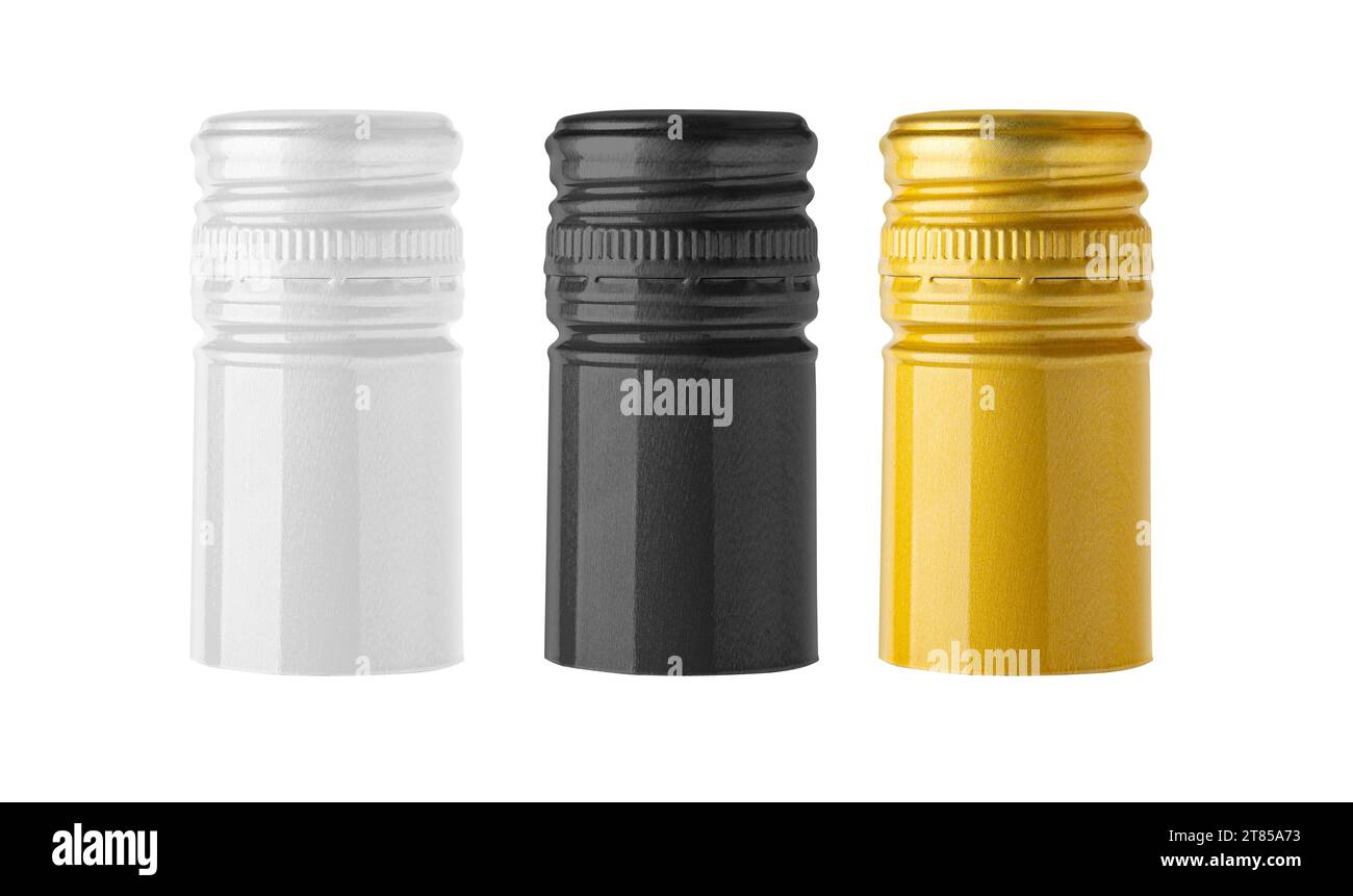 Colorful wine caps. Isolated on white background. With clipping path ...
