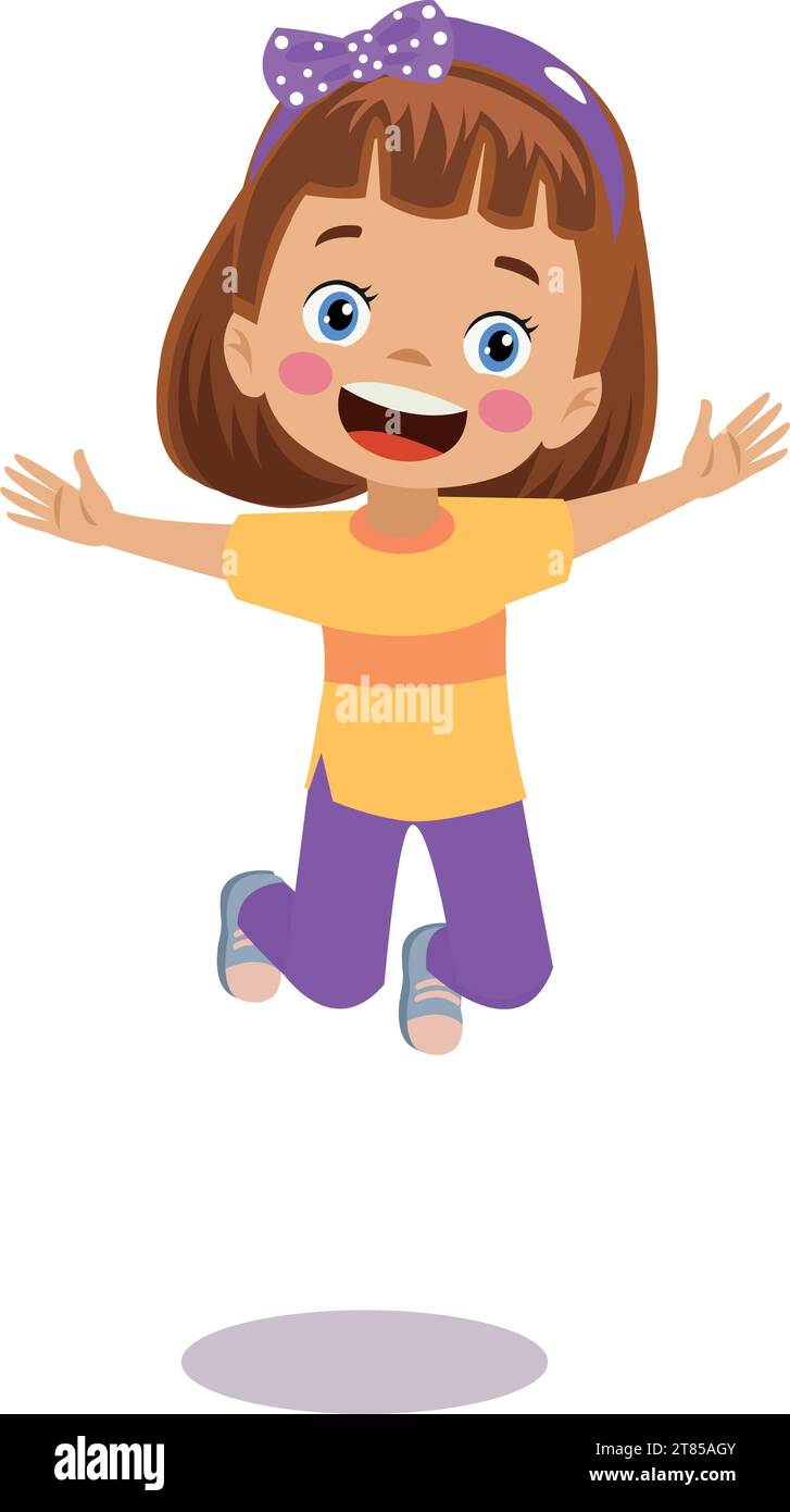 happy cute little kid jump Stock Vector Image & Art - Alamy