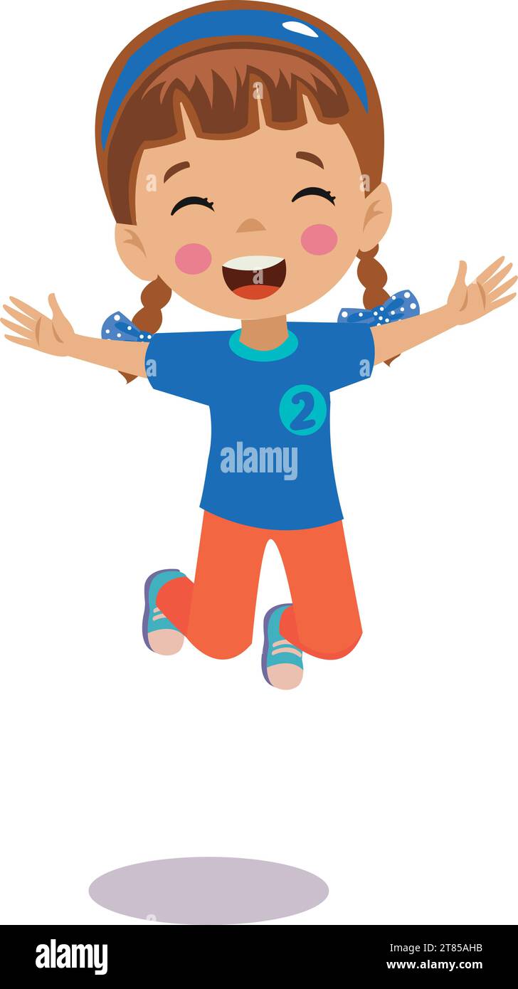 happy cute little kid jump Stock Vector Image & Art - Alamy