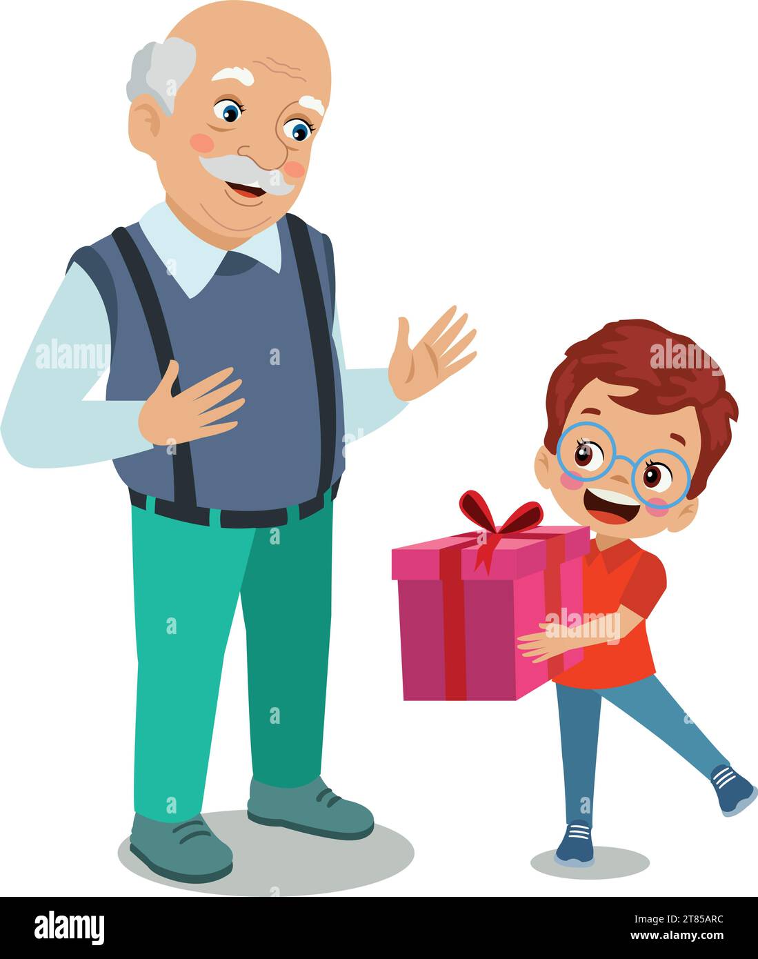 little boy hugging his grandfather Stock Vector Image & Art - Alamy