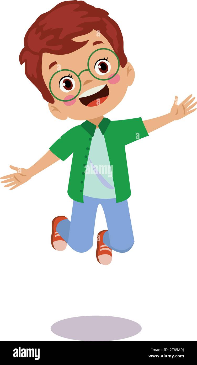 happy cute little kid jump Stock Vector Image & Art - Alamy