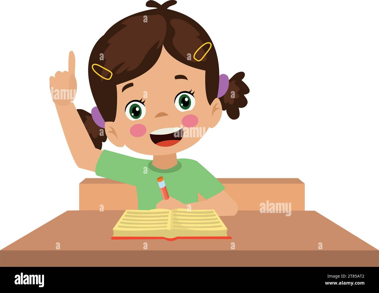 Cartoon school boy raising hand hi-res stock photography and images - Alamy