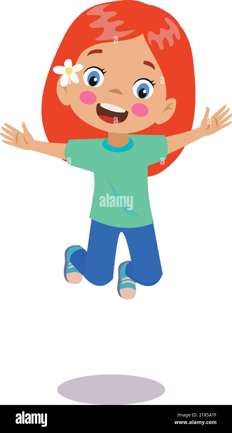 happy cute little kid jump Stock Vector Image & Art - Alamy