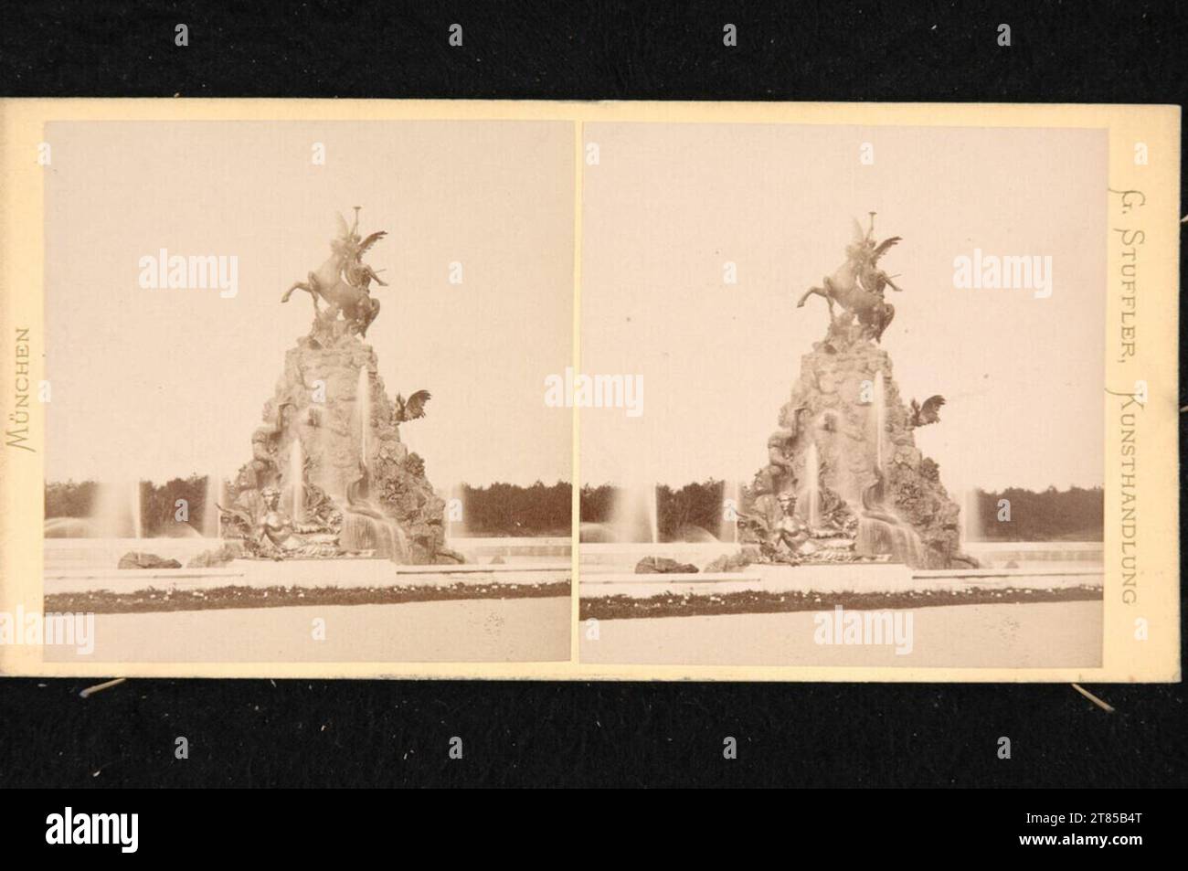 Georg Stuffler Herrenchiemsee Castle with Pegasusbrunnen. Albumin paper ...